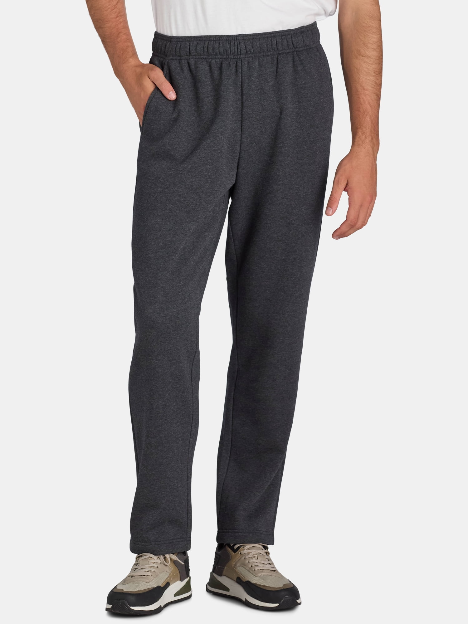 Athletic Works Men's & Big Men's Vintage Style Relaxed Open Leg Fleece ...