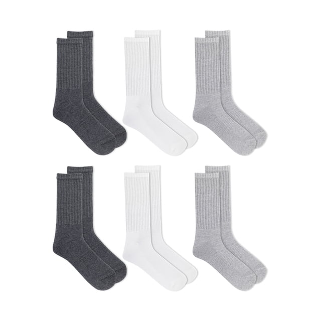 Athletic Works Men's Crew Socks, 6-Pack - Walmart.com