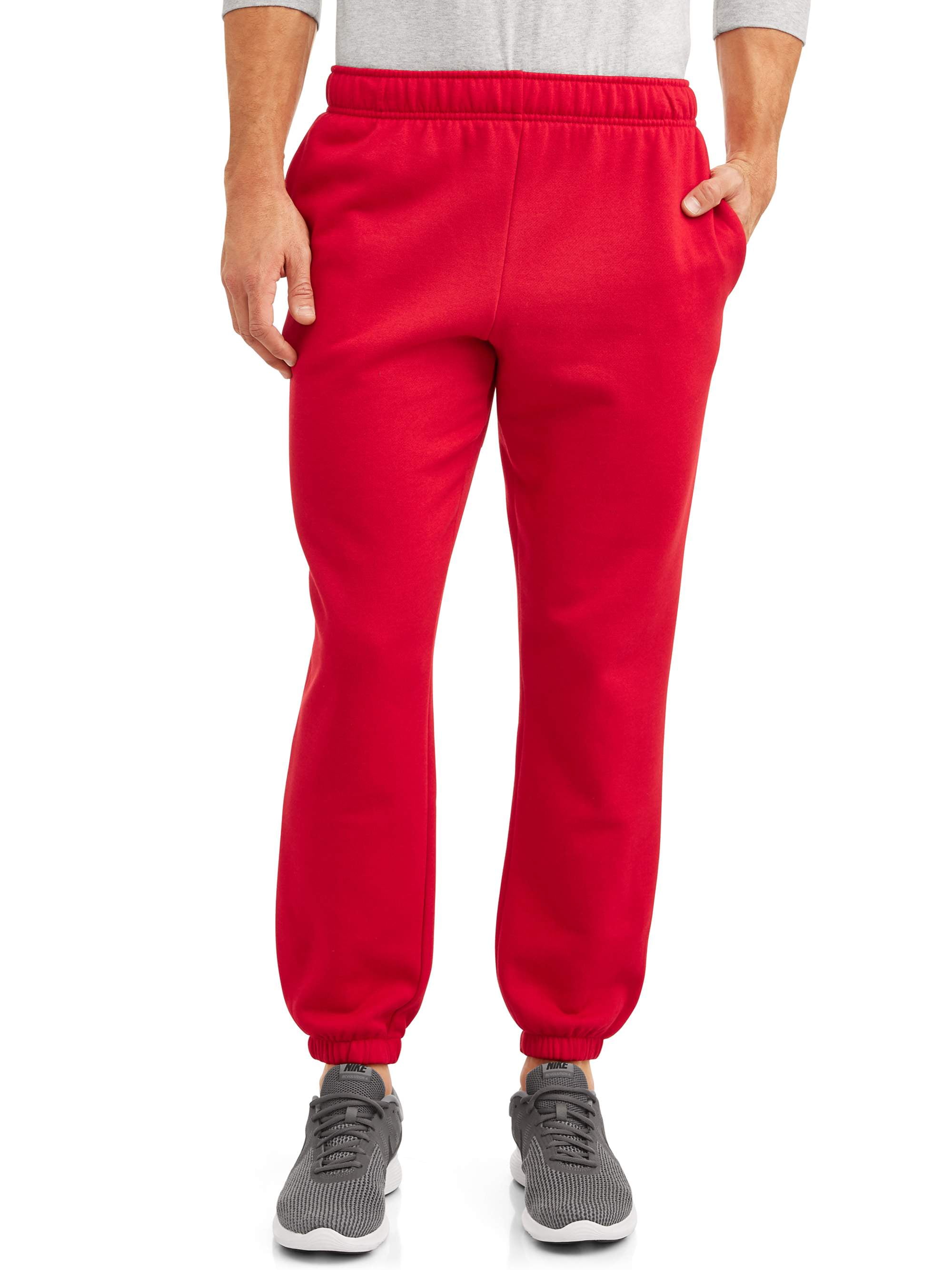 Athletic Works Men's Fleece Workout Pants - Polyester/Cotton Blend ...