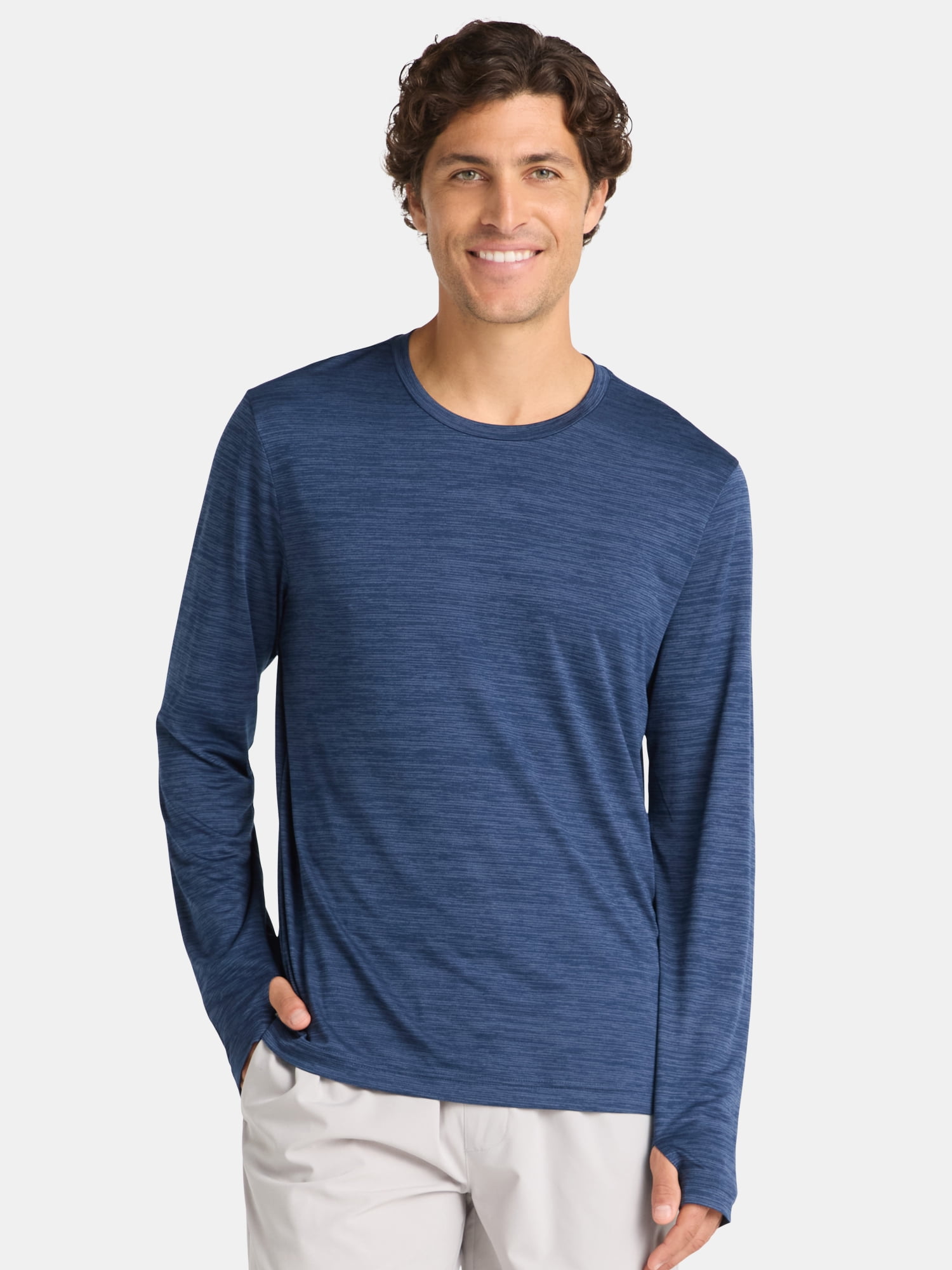 Athletic Works Men's Jersey Tee with Long Sleeves, Size XS-5XL ...