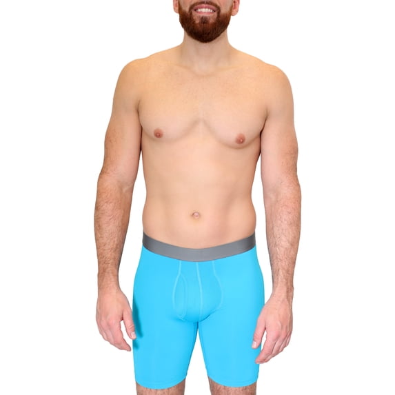 Athletic Works Men's Nylon Long Leg Boxer Briefs 3-Pack Comfort Stretch ...