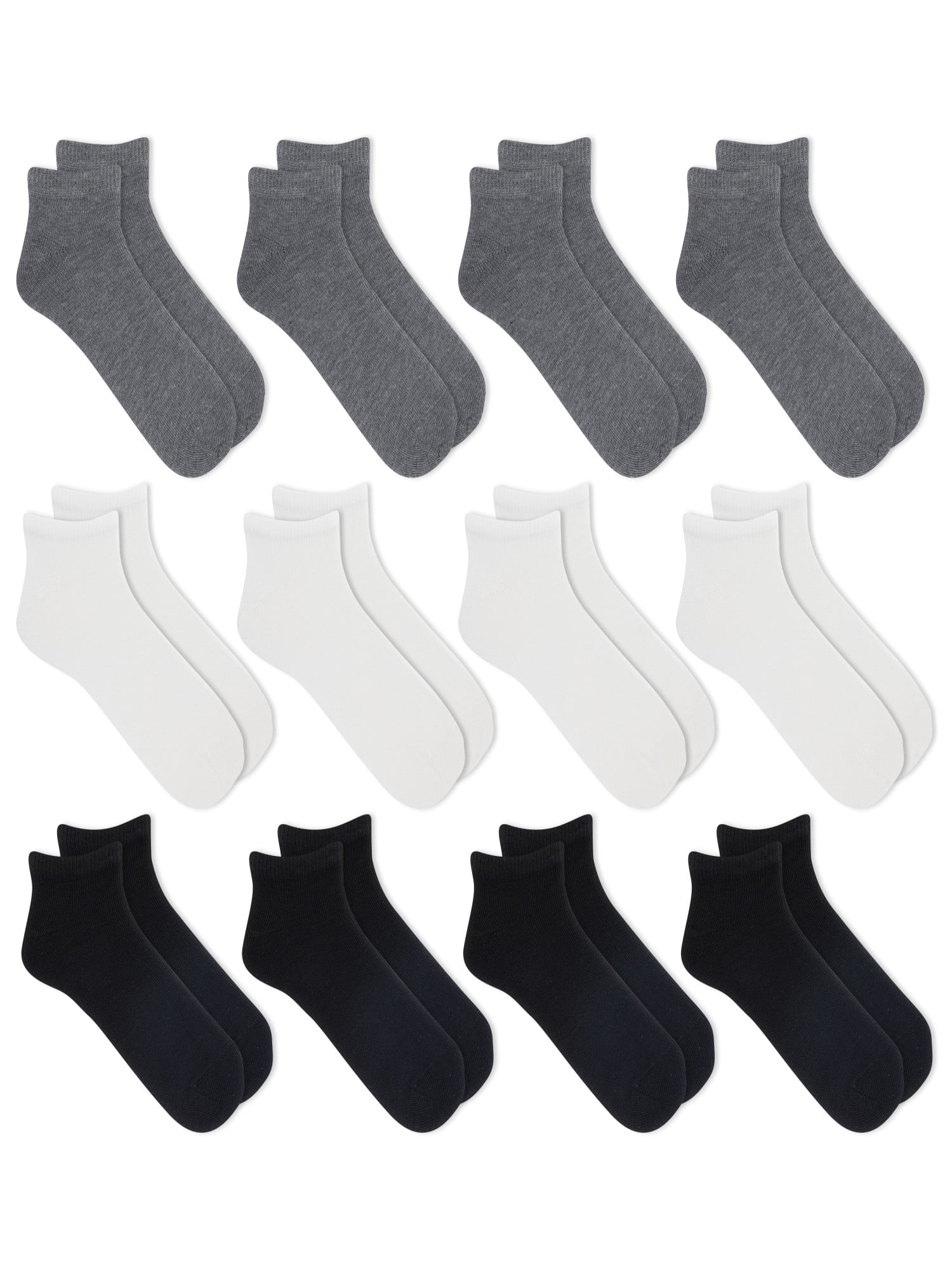 Athletic Works Men's Lightweight Moisture-Wicking Socks 12 Pack, Fits ...