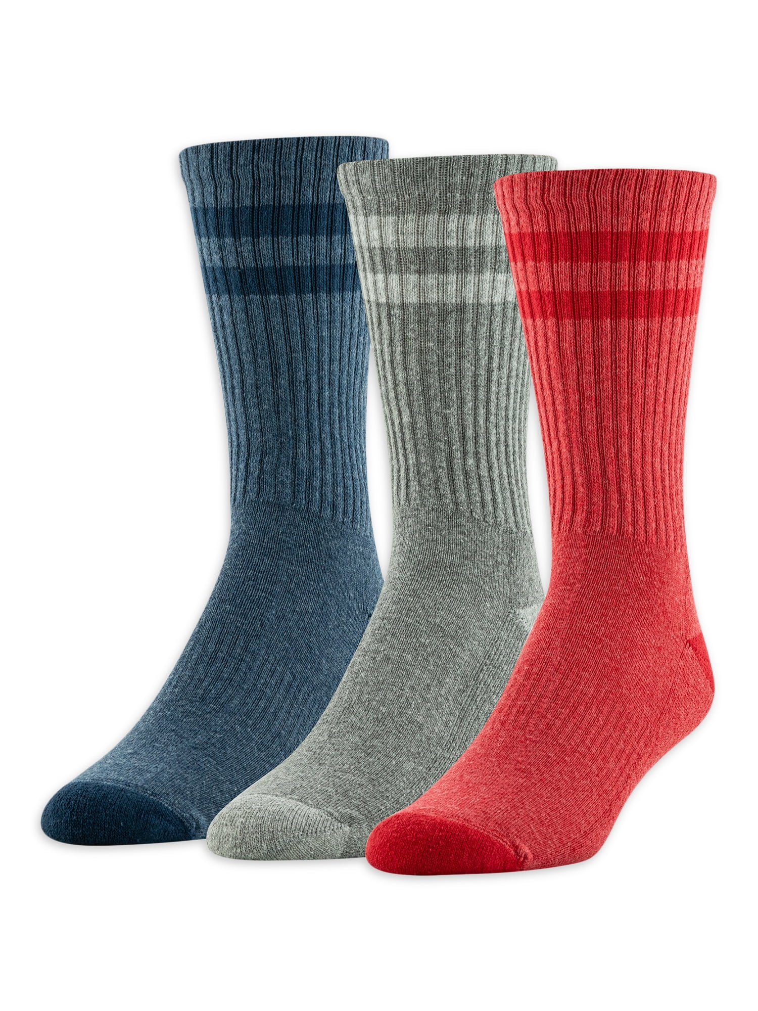 Athletic Works Men's Crew Socks - Cotton Blend, Moisture Wicking, Arch ...