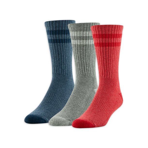 Athletic Works Men's P3 Garment Dyed Crew Retro Stripe Socks - Walmart.com