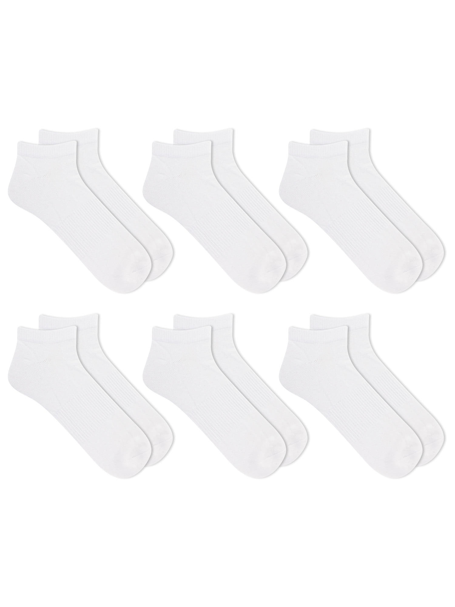 Athletic Works Men's P6 Low Cut Socks 6-Pack Moisture Wicking Cushioned ...