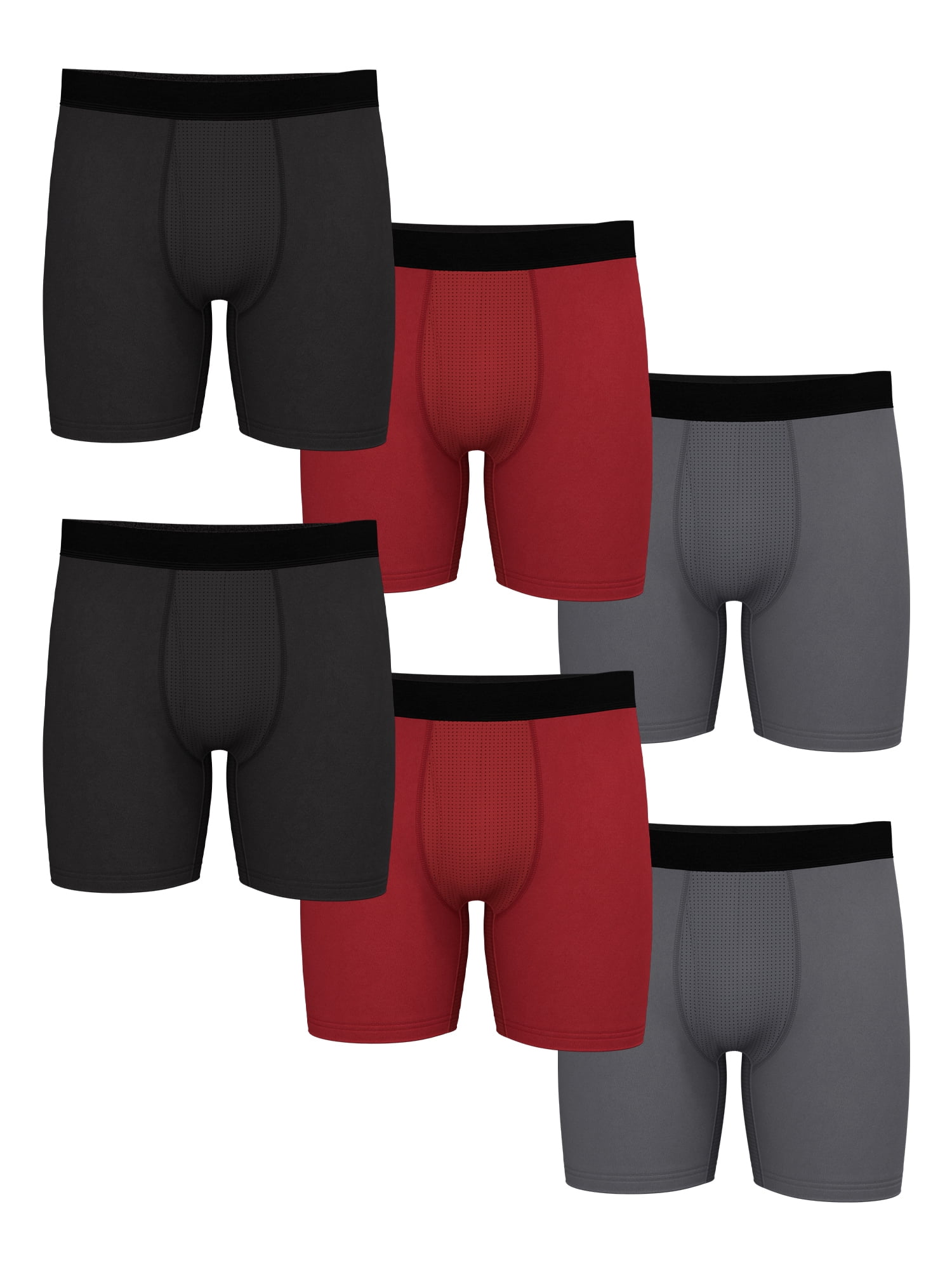 Athletic Works Men's Pro Form Boxer Brief, 6 Pack - Walmart.com