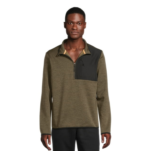 Athletic Works Men's Quarter Zip Tech Fleece Pullover, Sizes S-3XL ...