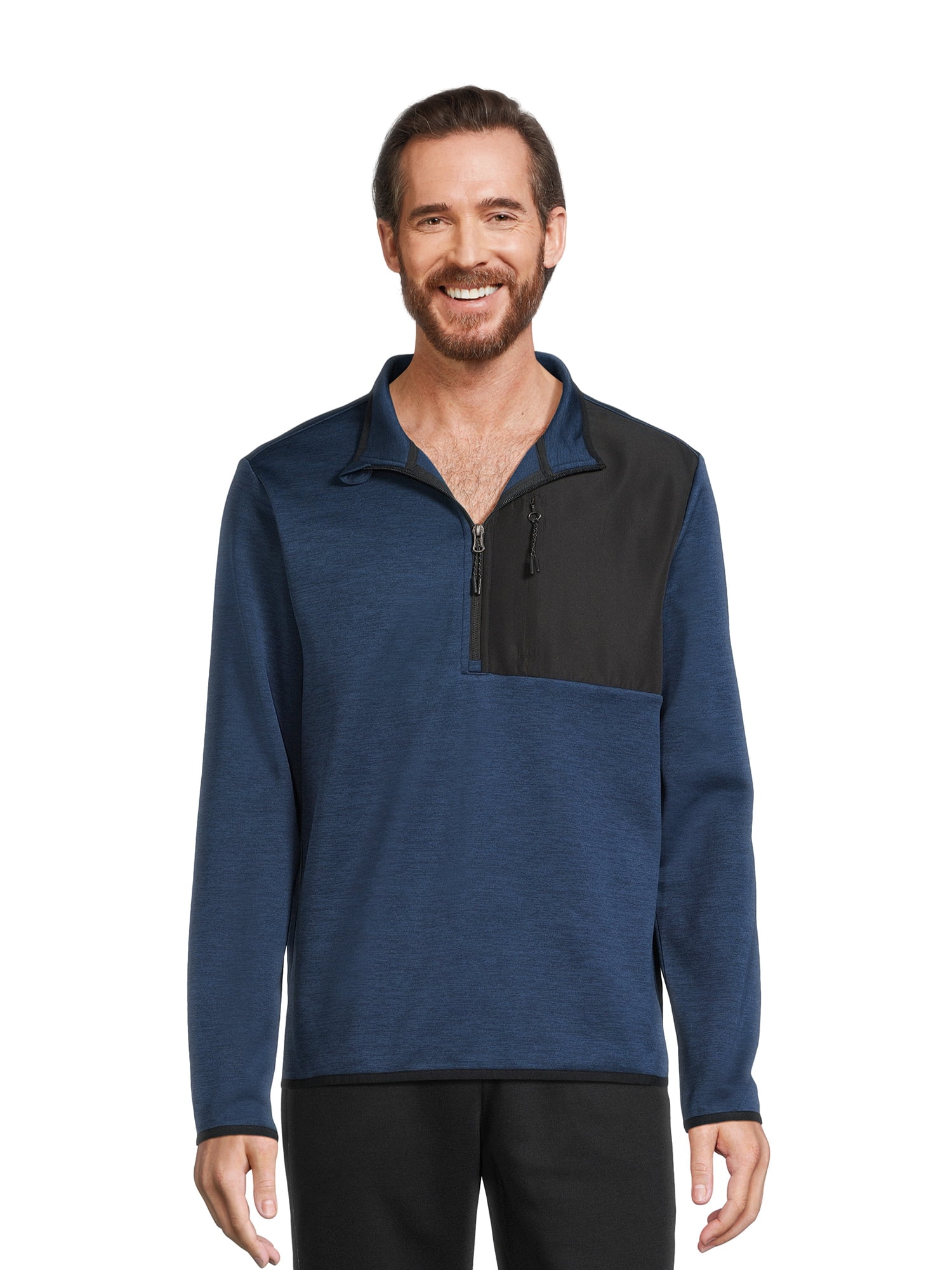 Athletic Works Men's Quarter Zip Tech Fleece Pullover, Sizes S-3XL ...
