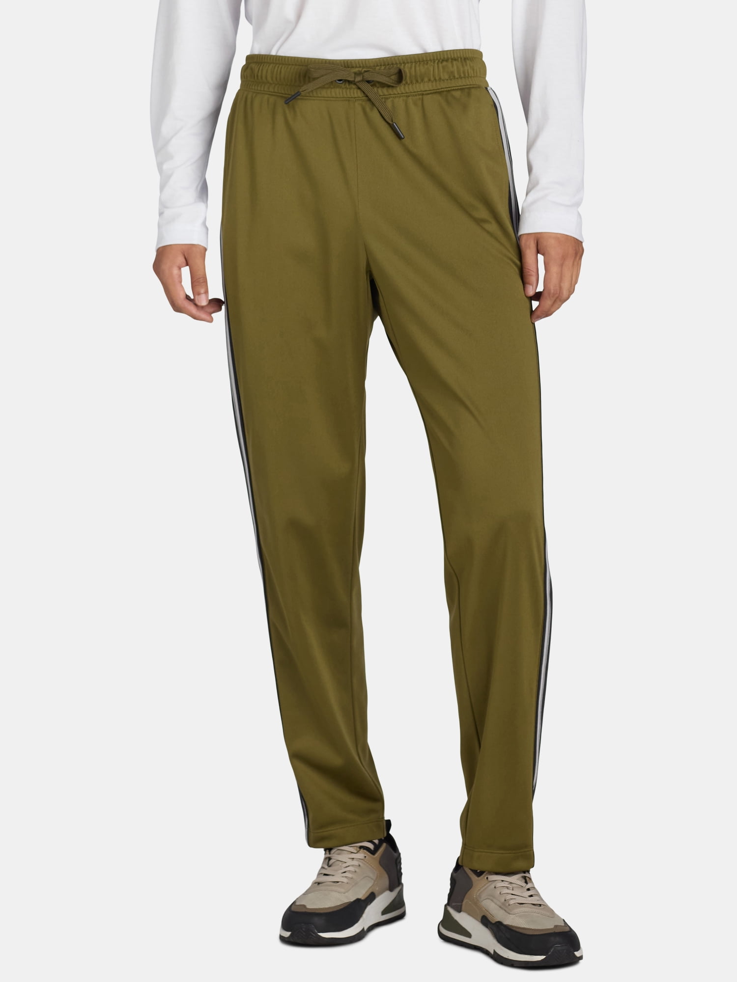 Athletic Works Men's Track Pants, S-3XL, Lightweight Polyester, Elastic ...