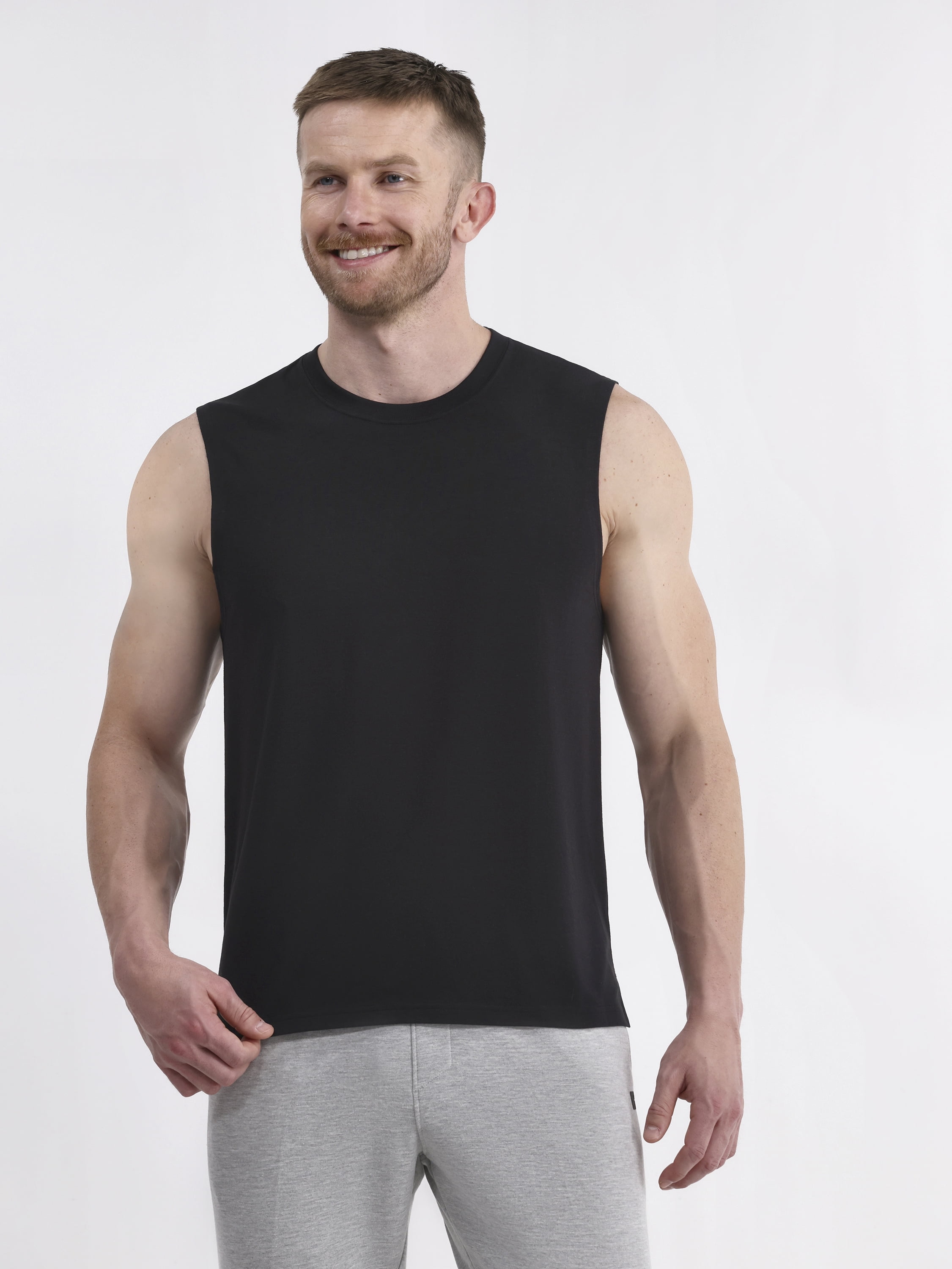 Athletic Works Men's and Men's Big & Tall Tri-Blend Muscle Tee, Sizes ...