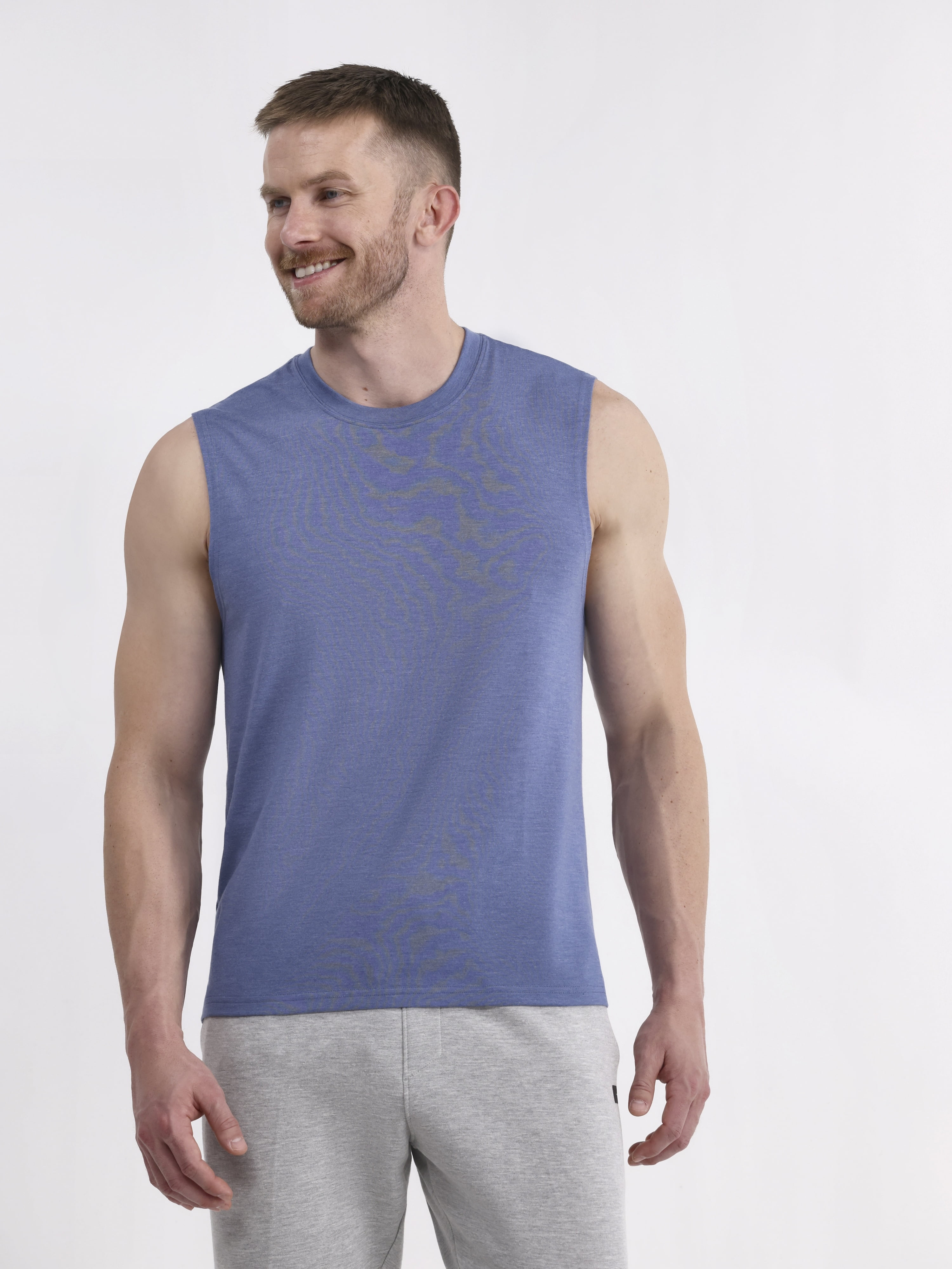 Athletic Works Men's and Men's Big & Tall Tri-Blend Muscle Tee, Sizes ...