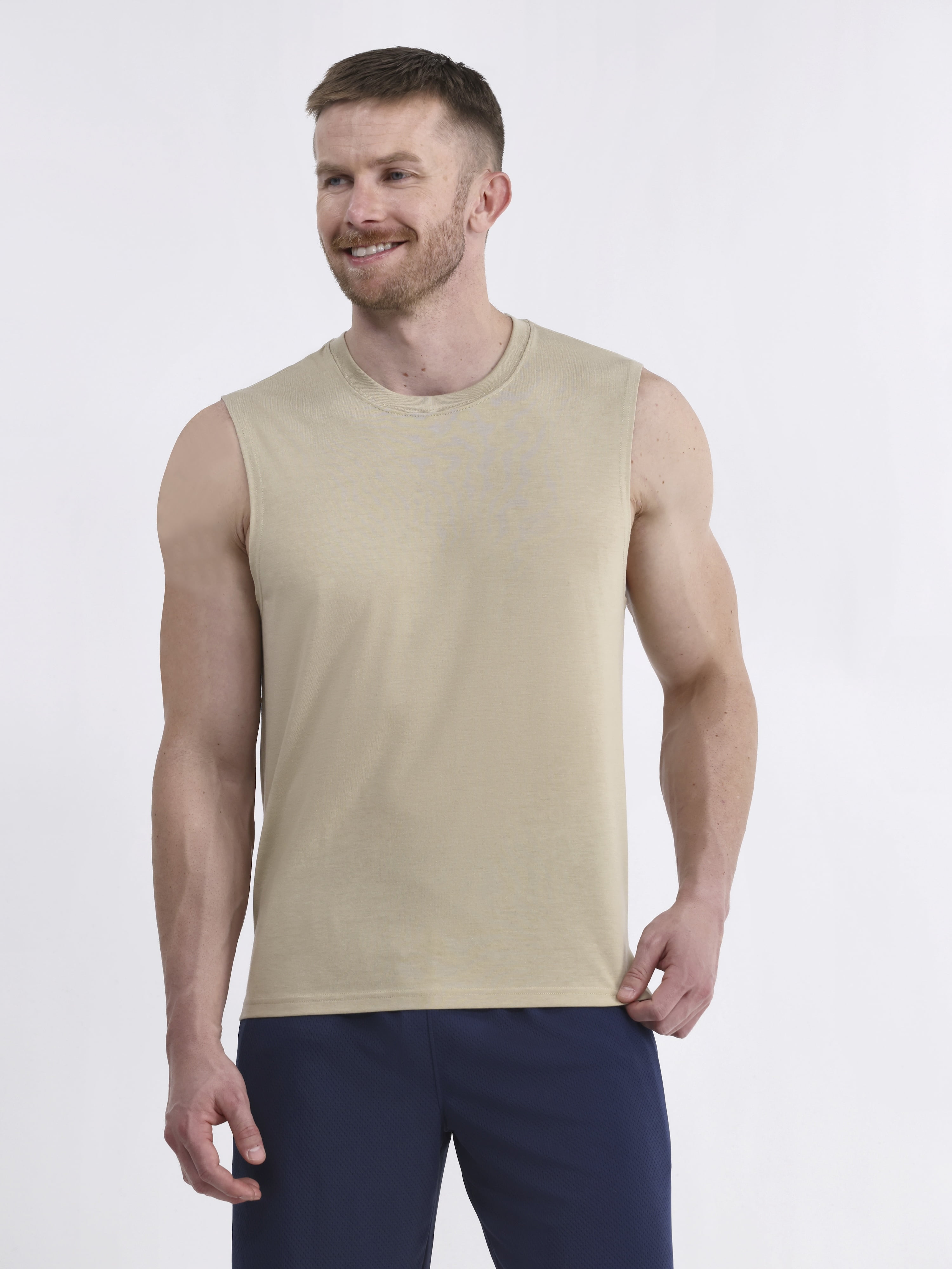 Athletic Works Men's Moisture-Wicking Tri-Blend Muscle Tank Top XS to ...