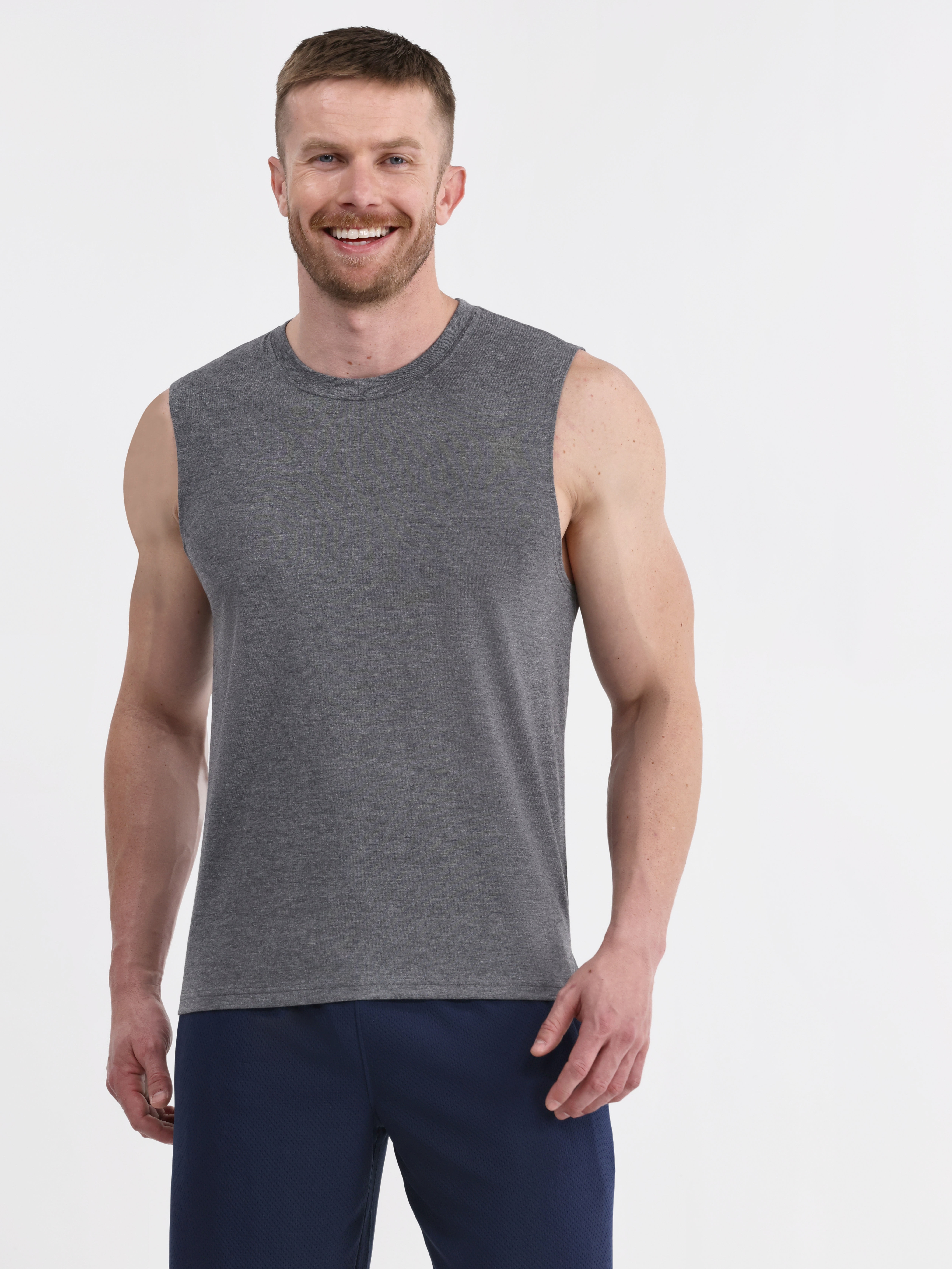 Athletic Works Men's and Men's Big & Tall Tri-Blend Muscle Tee, Sizes ...