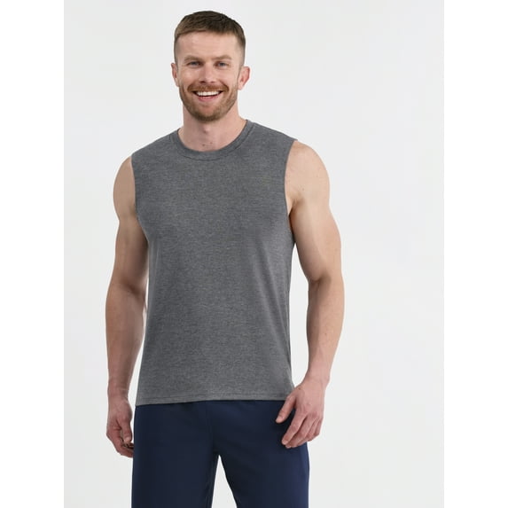 Athletic Works Men's & Big & Tall Tri-Blend Muscle Tee Shirt Tank Top ...