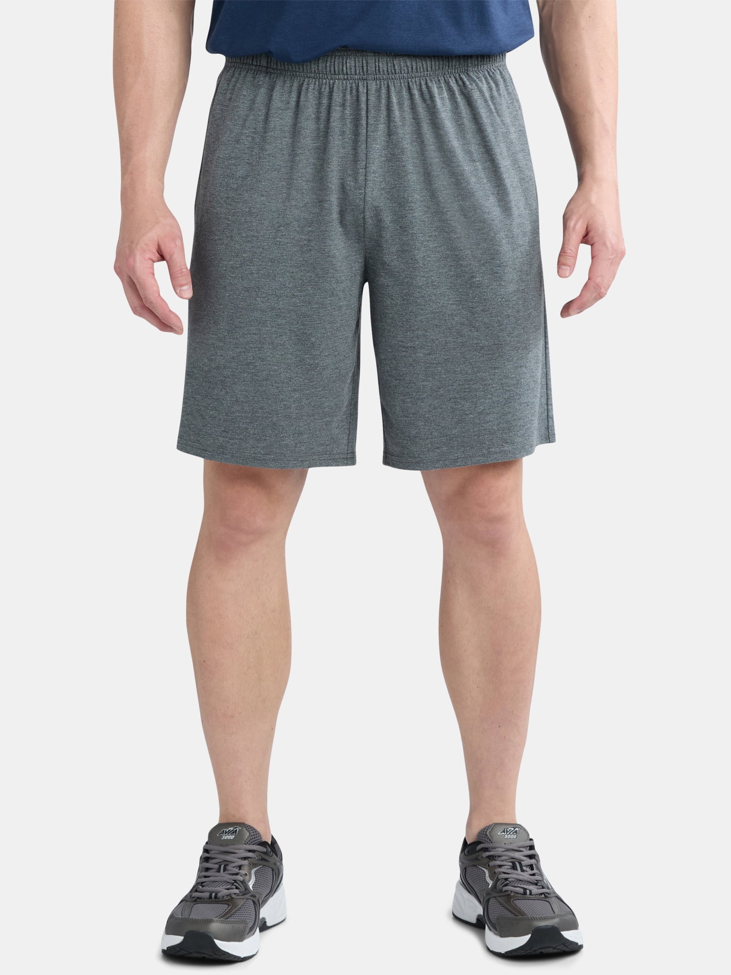 Athletic Works Men's & Big Men's Tri Blend Active Shorts, 9" Inseam ...