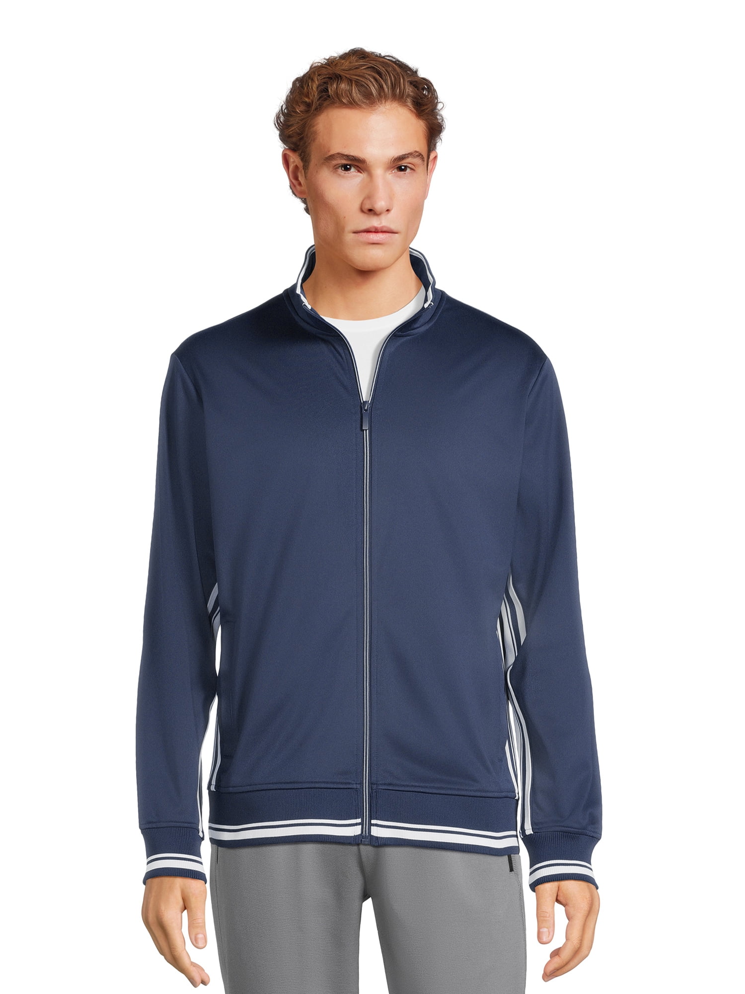 Athletic Works Men's Tricot Track Jacket, Sizes S- 3XL - Walmart.com