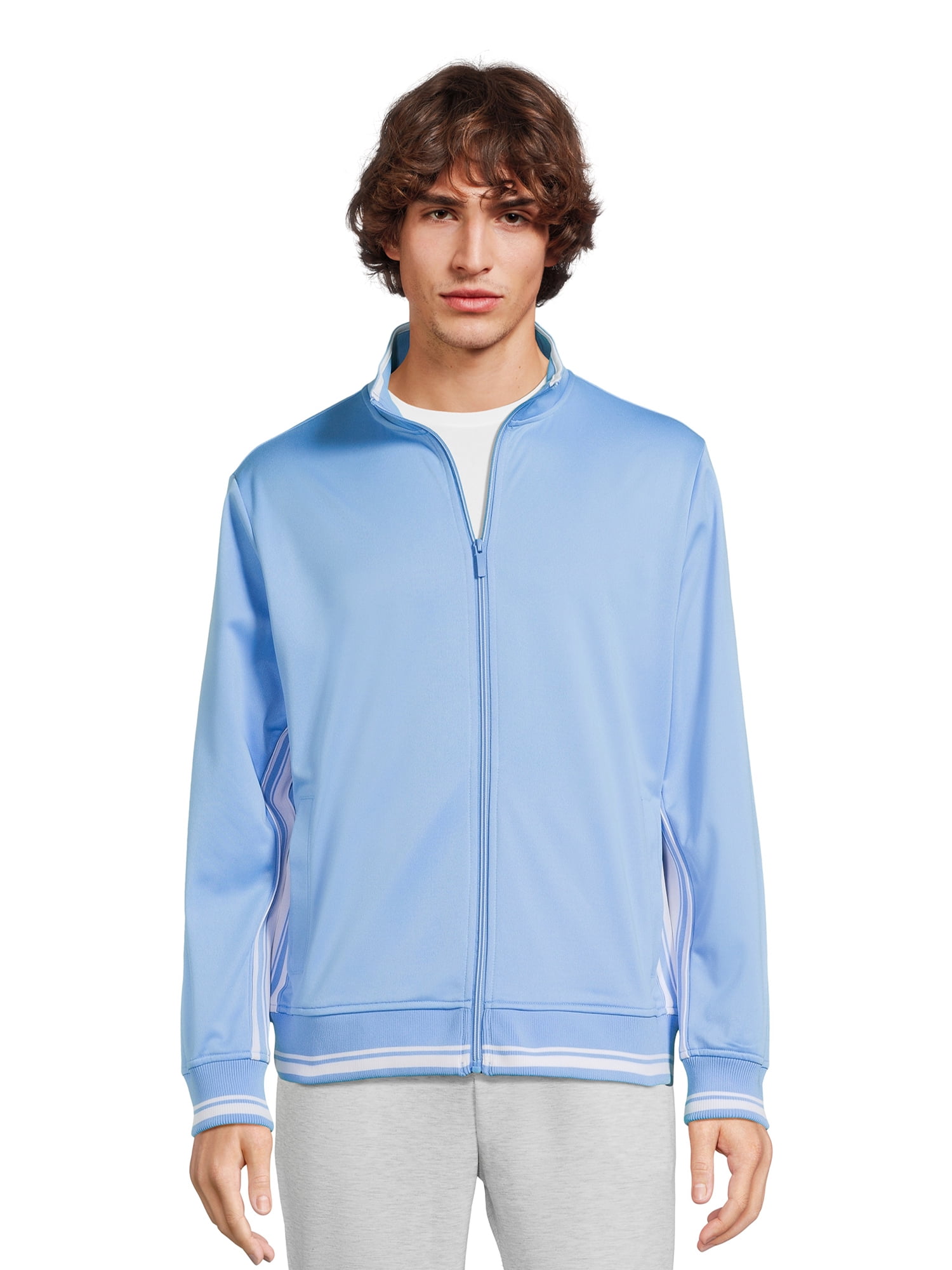 Athletic Works Men's Tricot Track Jacket, Sizes S- 3XL - Walmart.com