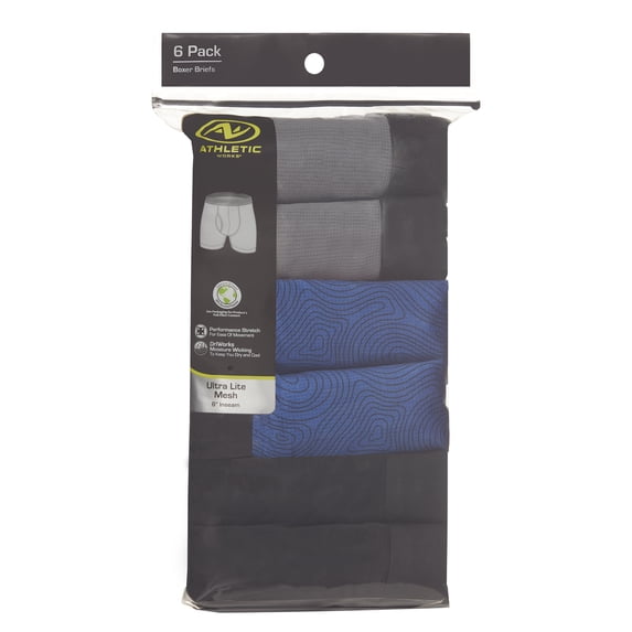 Athletic Works Men's Ultra Lite Mesh Boxer Brief Set, Boxer Briefs ...