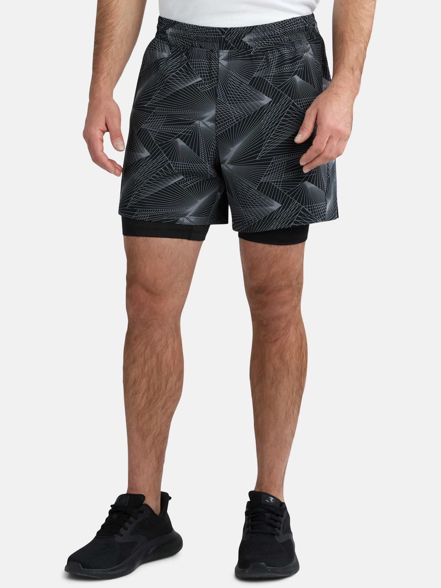 Athletic Works Men's and Big Men's 2 in 1 Gym Shorts with Liner, 6" & 8 ...
