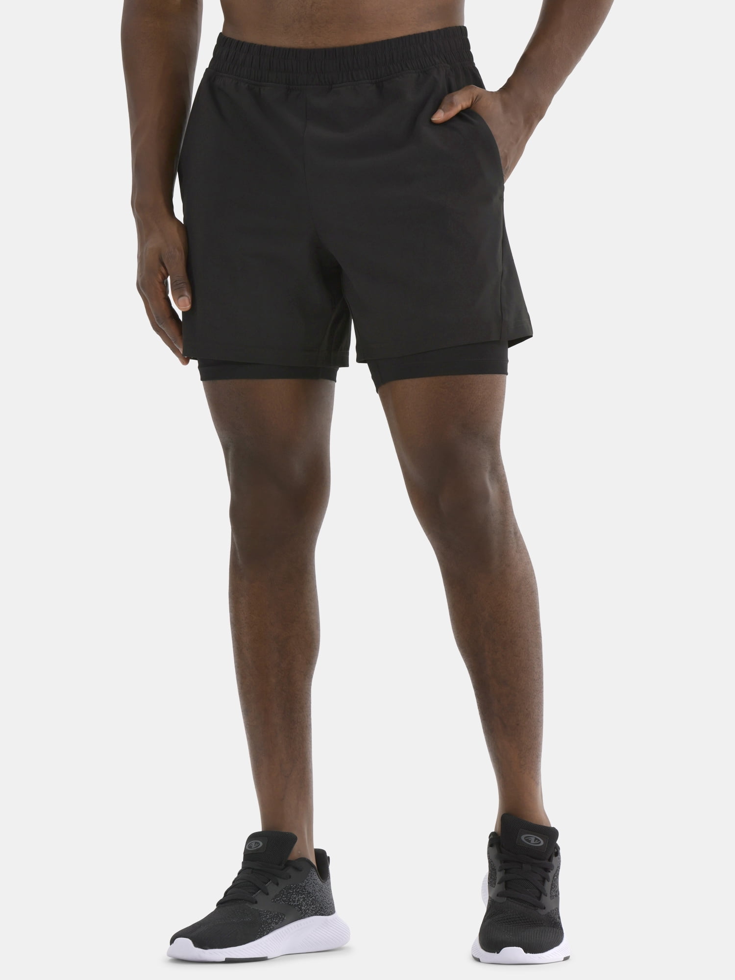 Athletic Works Men's and Big Men's 2 in 1 Shorts, 6" & 8" Inseams ...