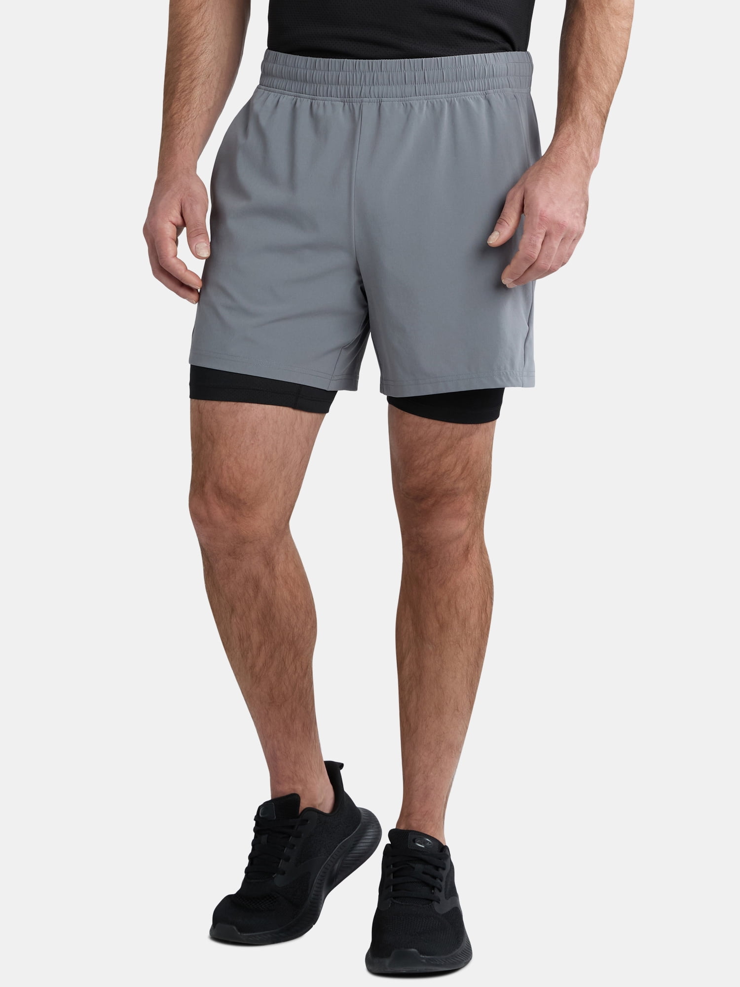 Athletic Works Men's and Big Men's 2 in 1 Gym Shorts with Liner, 6" & 8 ...