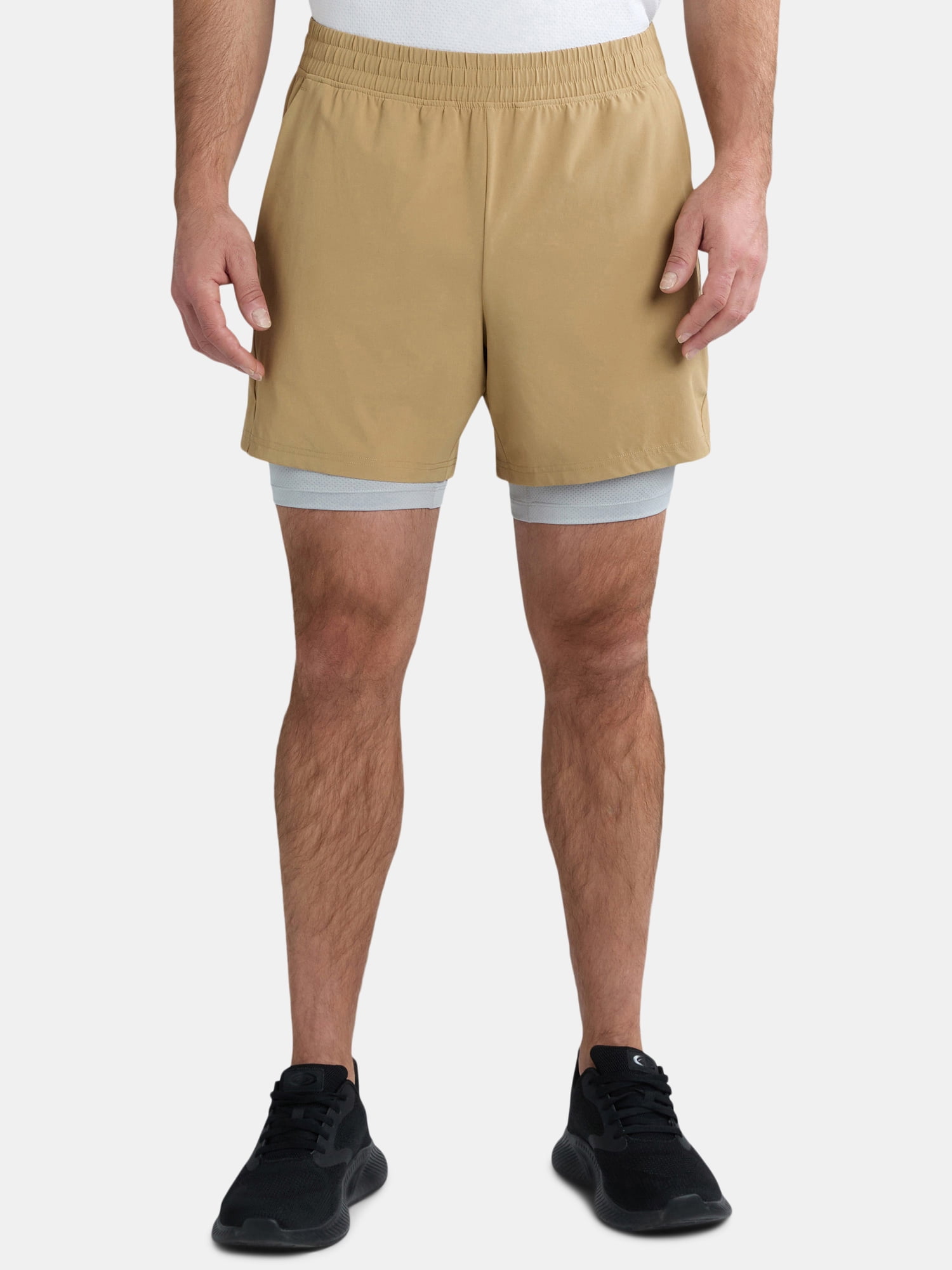 Athletic Works Men's and Big Men's 2 in 1 Gym Shorts with Liner, 6" & 8 ...