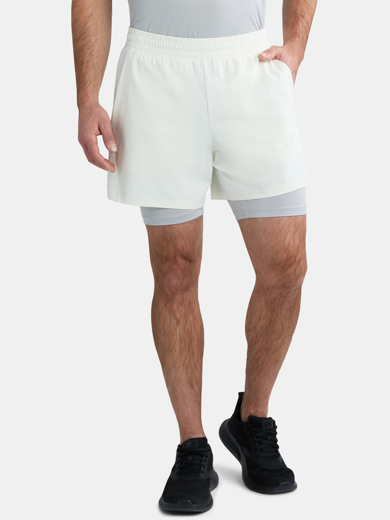 Athletic Works Men's and Big Men's 2 in 1 Gym Shorts with Liner, 6" & 8 ...