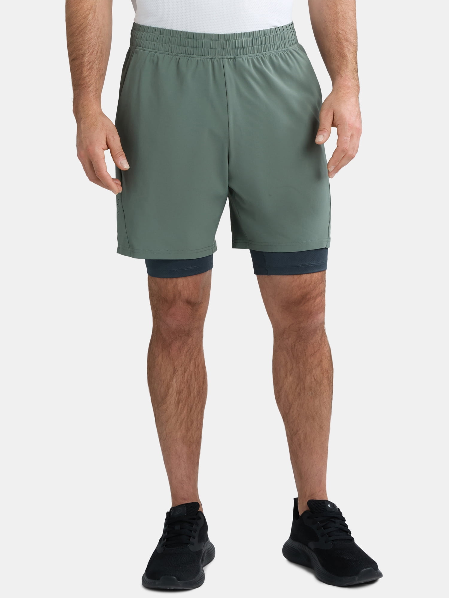 Athletic Works Men's and Big Men's 2 in 1 Shorts, 6" & 8" Inseams ...