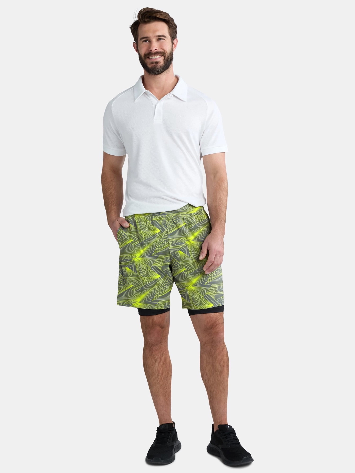 Athletic Works Men's and Big Men's 2 in 1 Gym Shorts with Liner, 6" & 8 ...