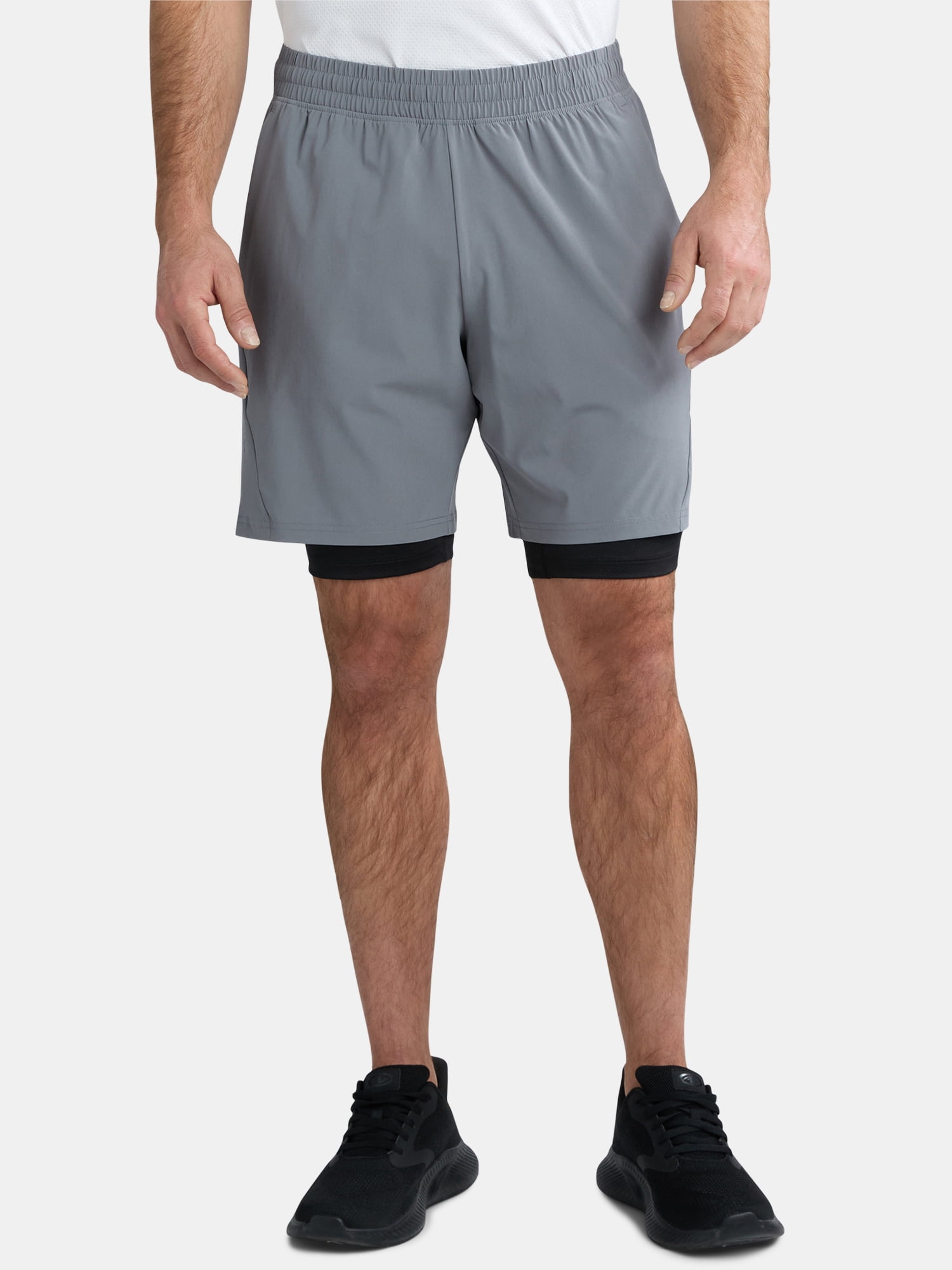 Athletic Works Men's and Big Men's 2 in 1 Gym Shorts with Liner, 6" & 8 ...
