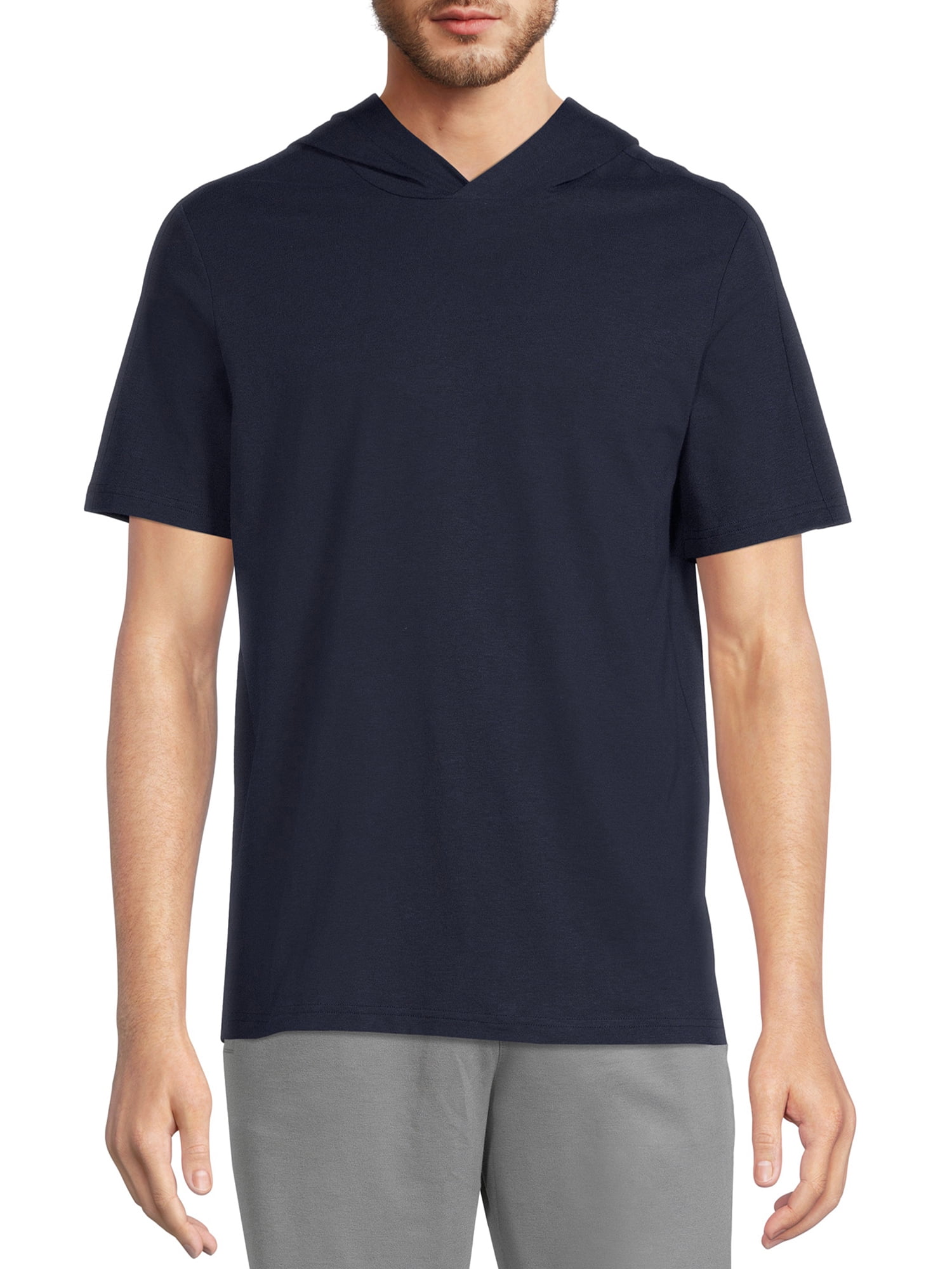 Athletic Works Men's and Big Men's Active Hoodie with Short Sleeves, up ...