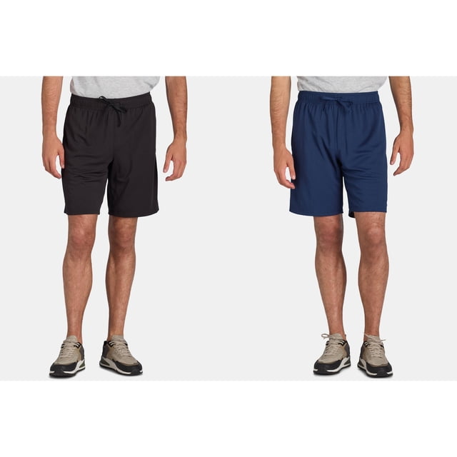 2-Pack Athletic Works Men's and Big Men's Active Mesh Shorts, 9" Inseam ...