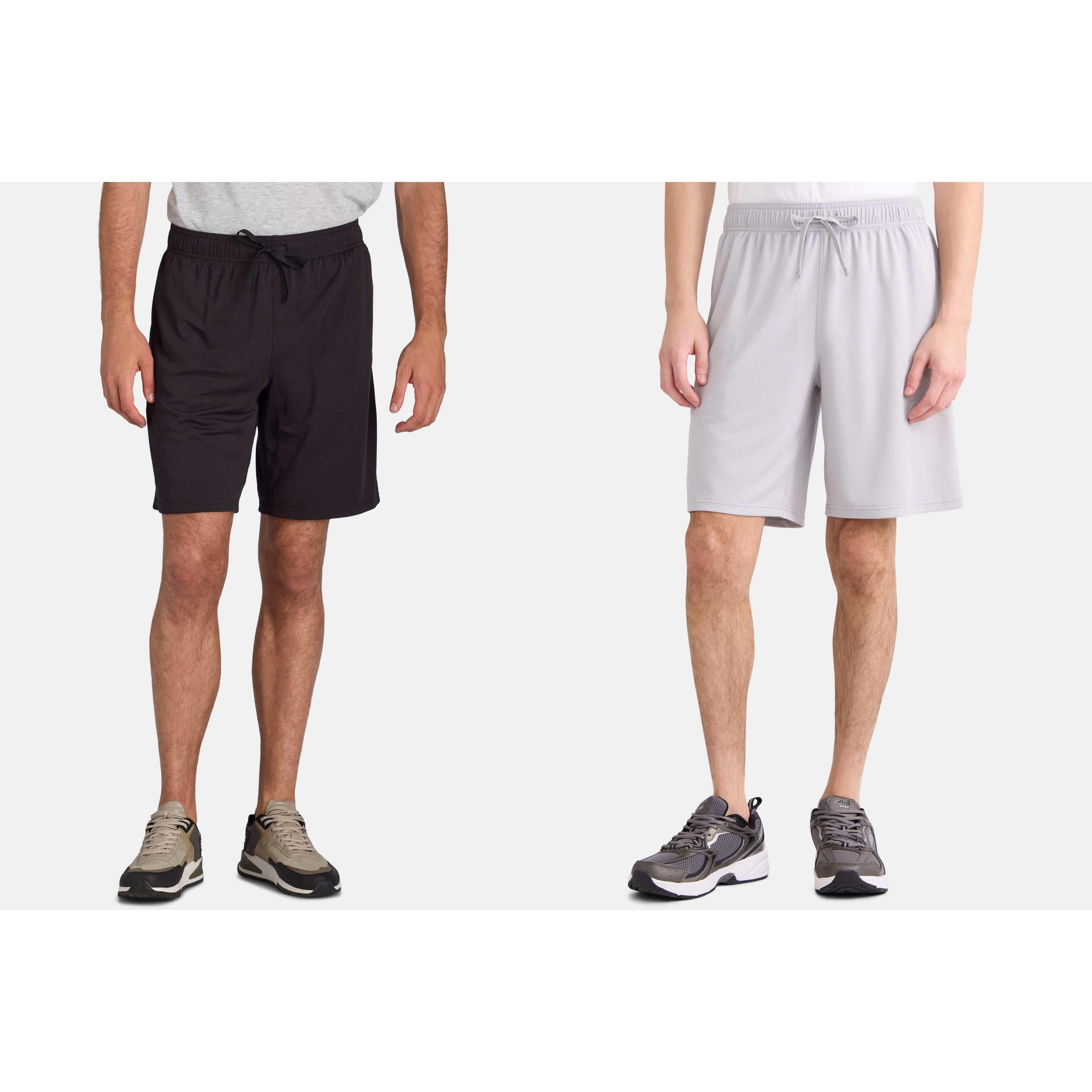 Athletic Works Men's and Big Men's Active Mesh Shorts, 9" Inseam, 2 ...
