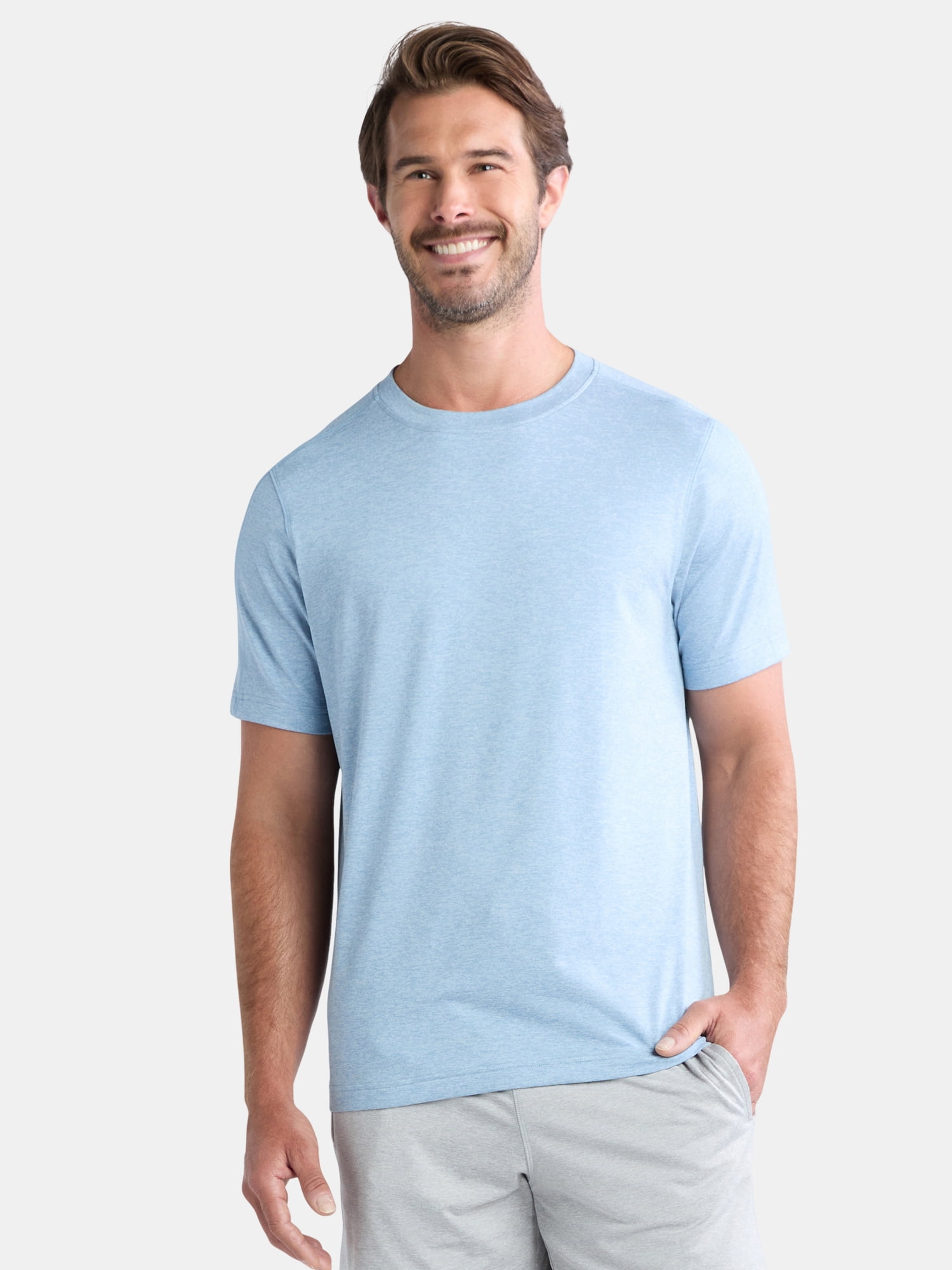 Athletic Works Men's ButterCore Short Sleeve Tee Moisture-Wicking ...