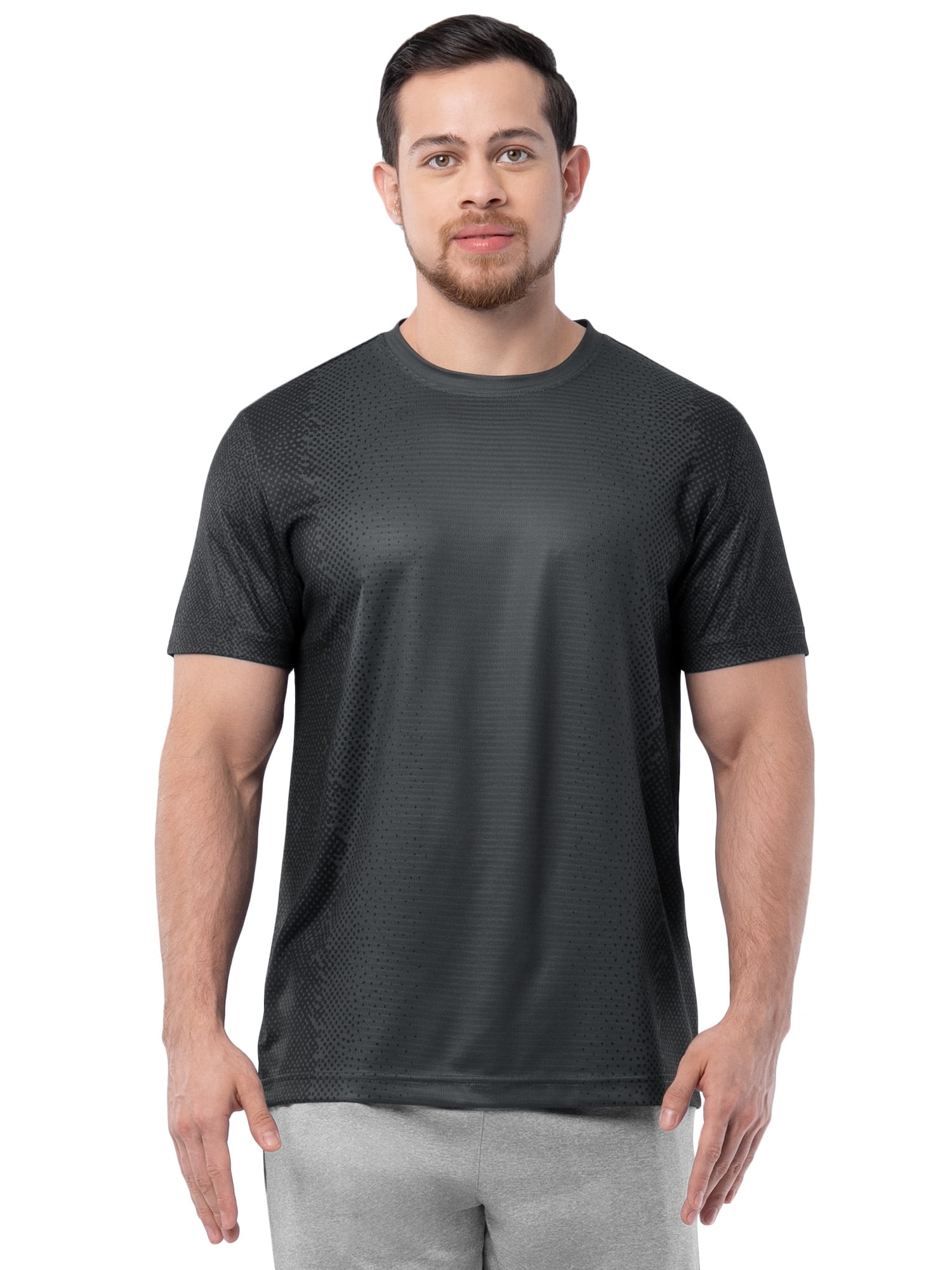 Athletic Works Men's and Big Men's Core Linear Mesh Active Short Sleeve ...