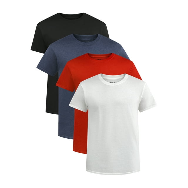 Athletic Works Men's and Big Men's Cotton Active Tee, 4-Pack, Sizes XS ...