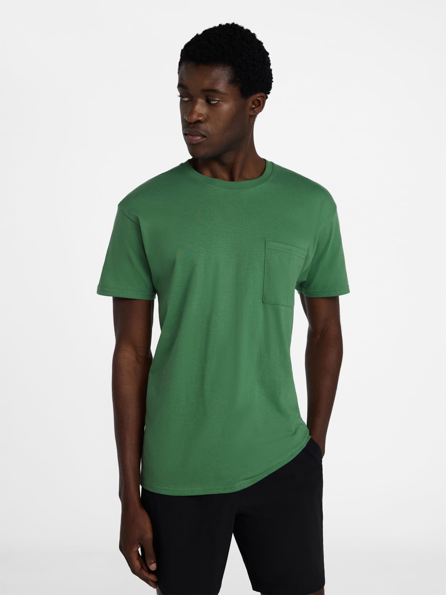Athletic Works Men's and Big Men's Cotton Pocket Tee, Sizes XS-5XL and ...