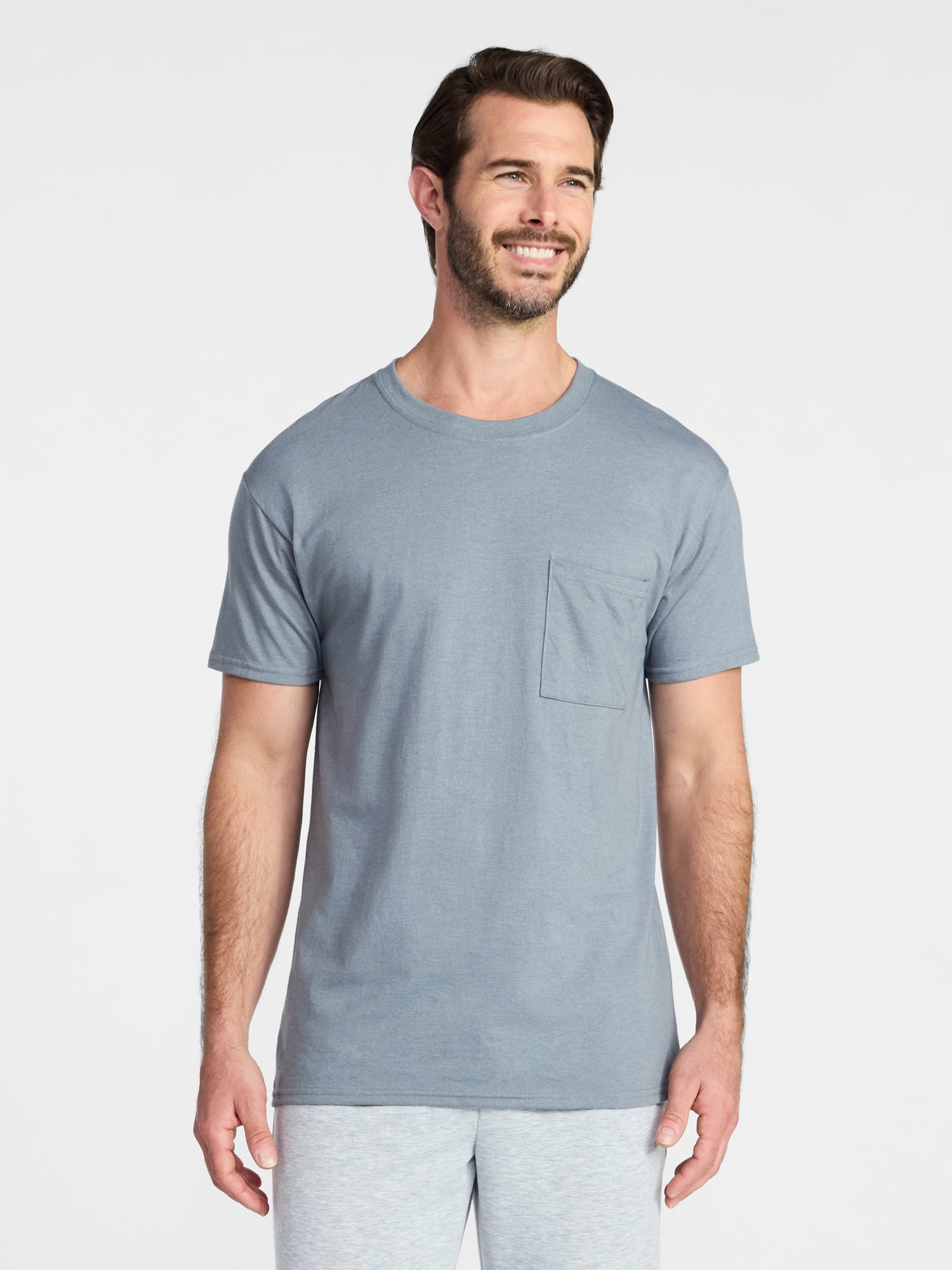 Athletic Works Men's and Big Men's Cotton Pocket Tee, Sizes S-5XL and ...