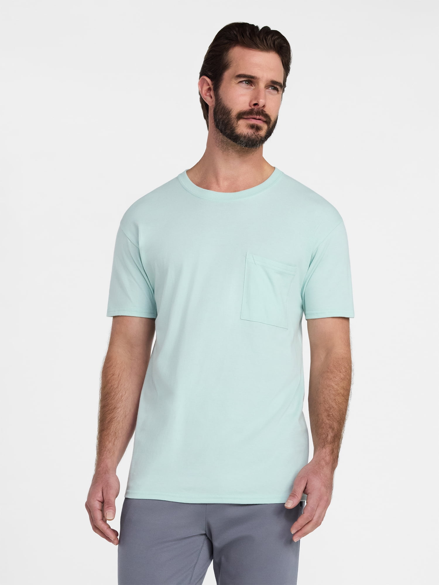 Athletic Works Men's and Big Men's Cotton Pocket Tee, Sizes XS-5XL and ...