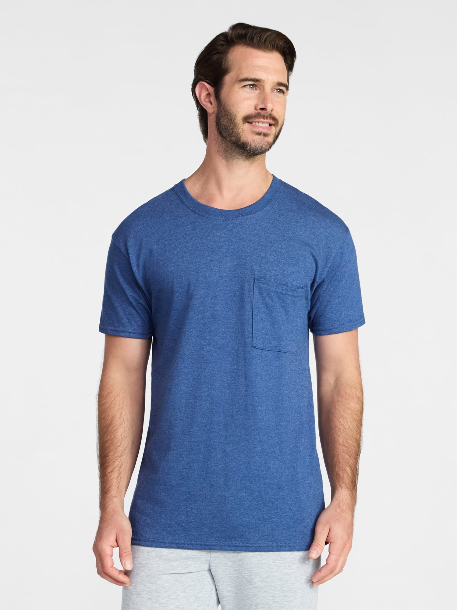 Athletic Works Men's and Big Men's Cotton Pocket Tee, Sizes S-5XL and ...