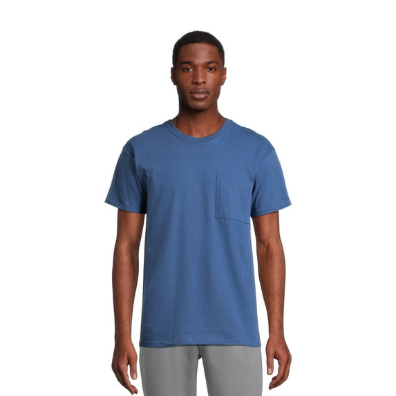Athletic Works Men's Cotton Pocket Tee XS-5XL, Loose Fit, Soft Knit ...