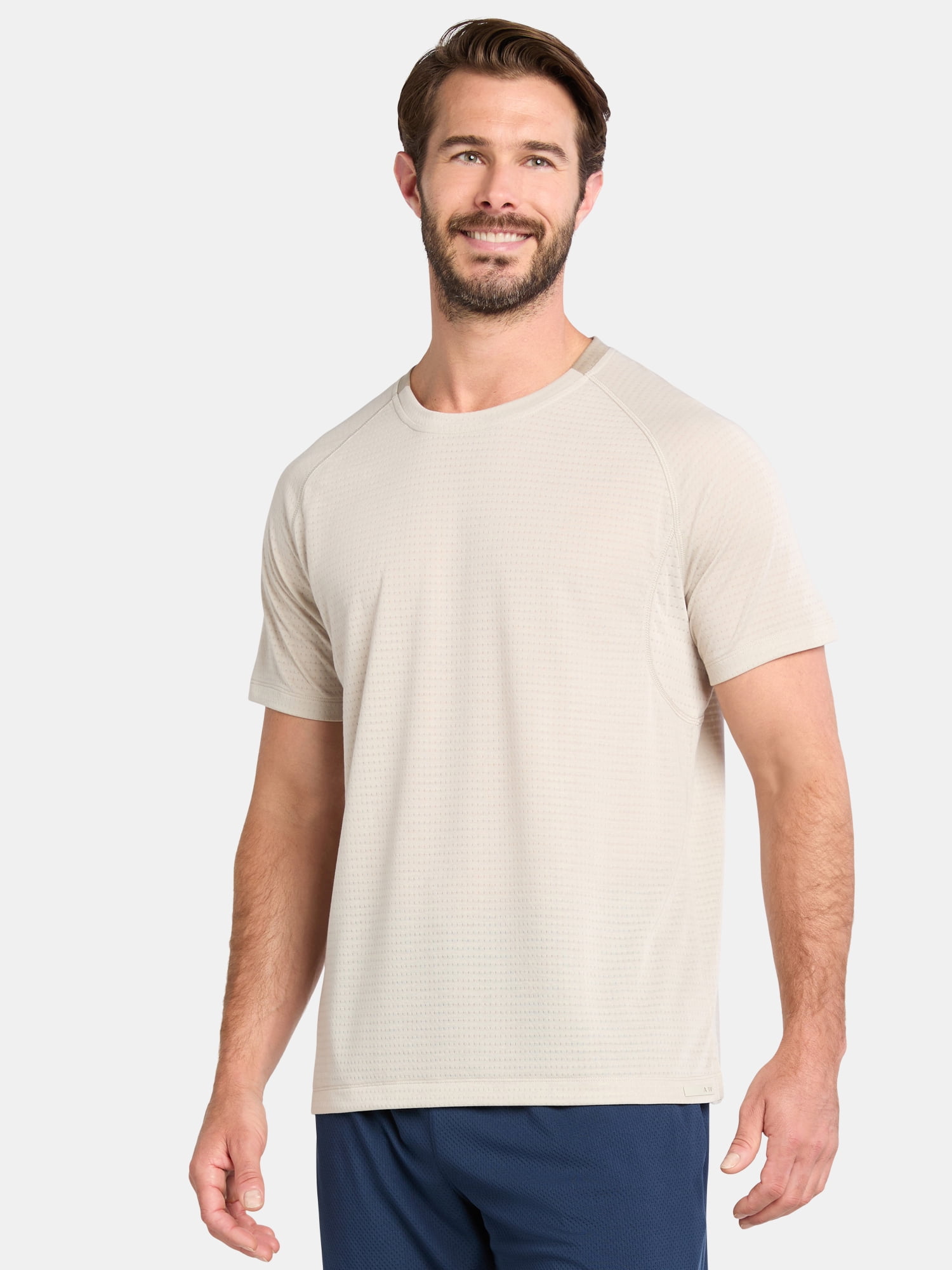 Athletic Works Men's and Big Men's Mixed Media Tee, Sizes XS-5XL ...