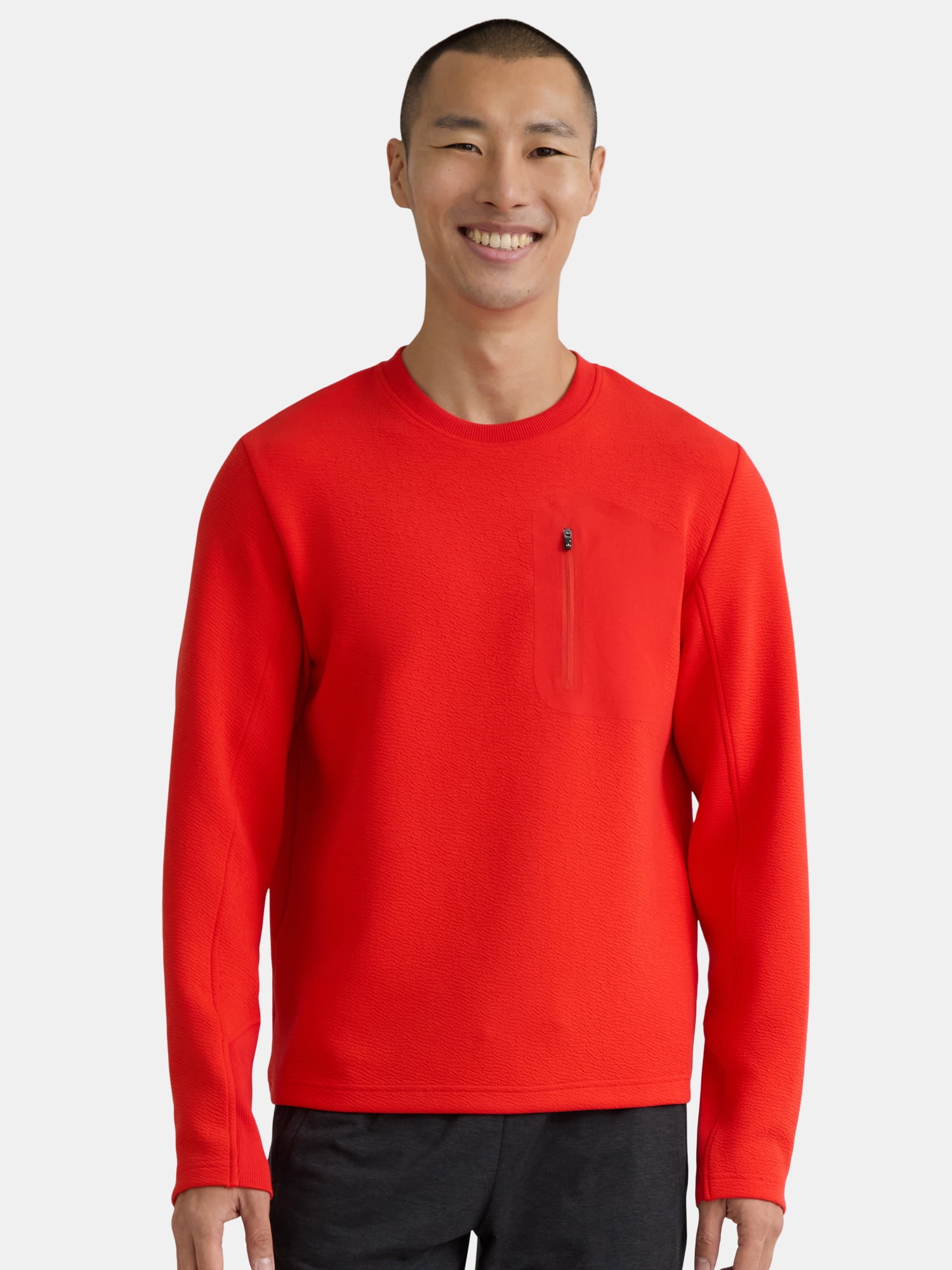 Athletic Works Men's and Big Men’s Textured Sweatshirt with Zipper ...
