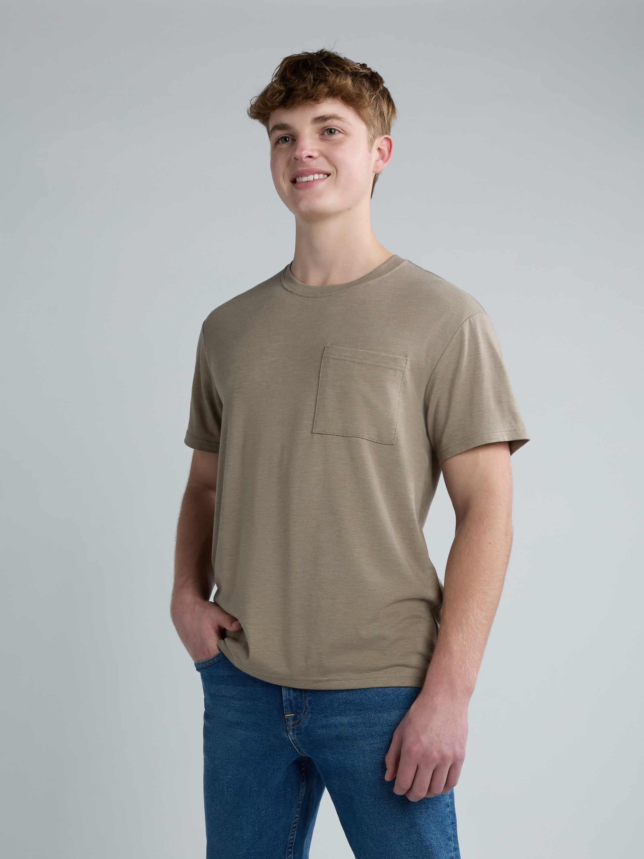 Athletic Works Men's and Big Men’s Tri Blend Pocket Tee, Sizes XS-4XLT ...