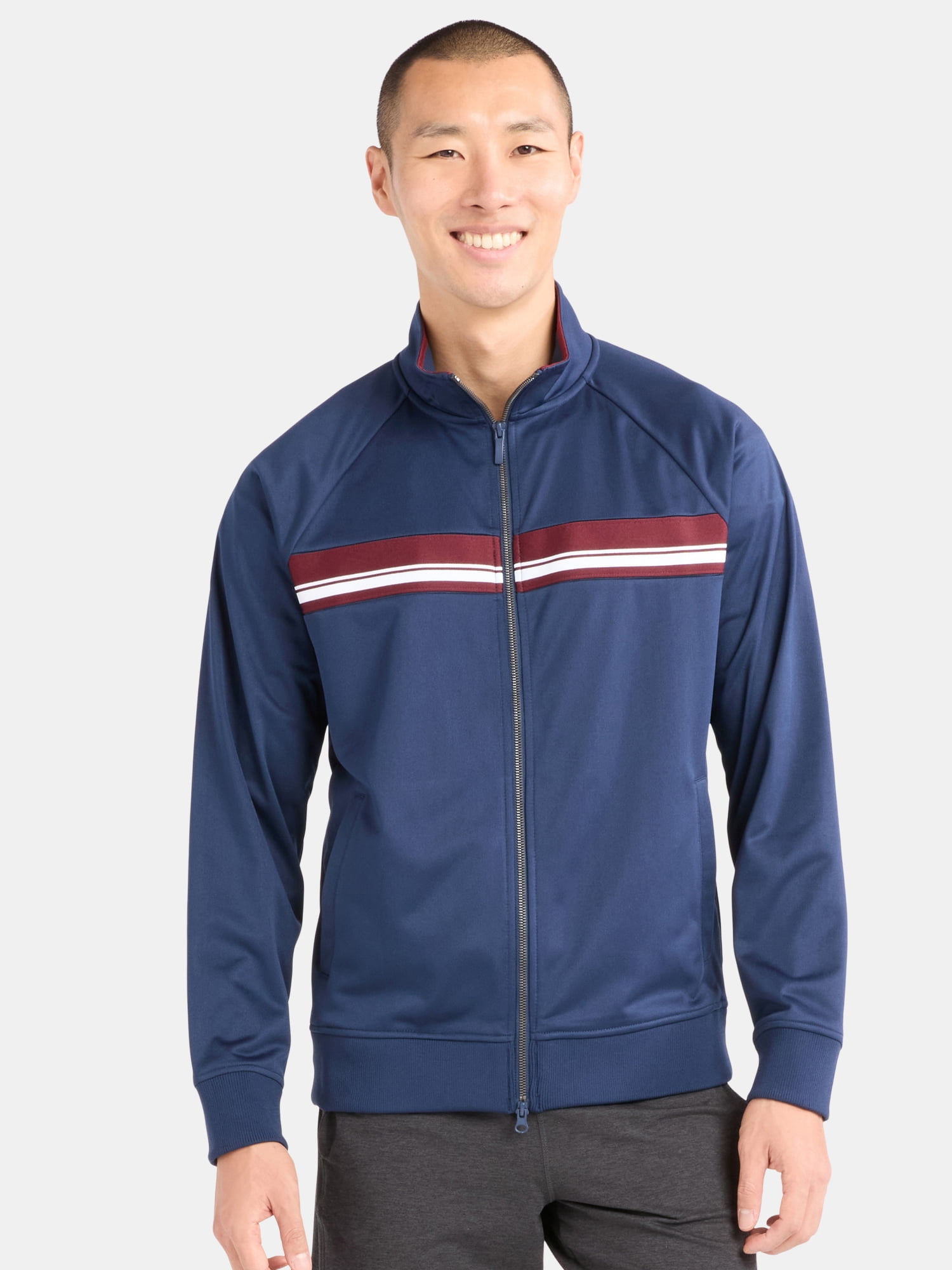 Athletic Works Men's and Big Men's Tricot Track Jacket, Sizes S-3XL ...