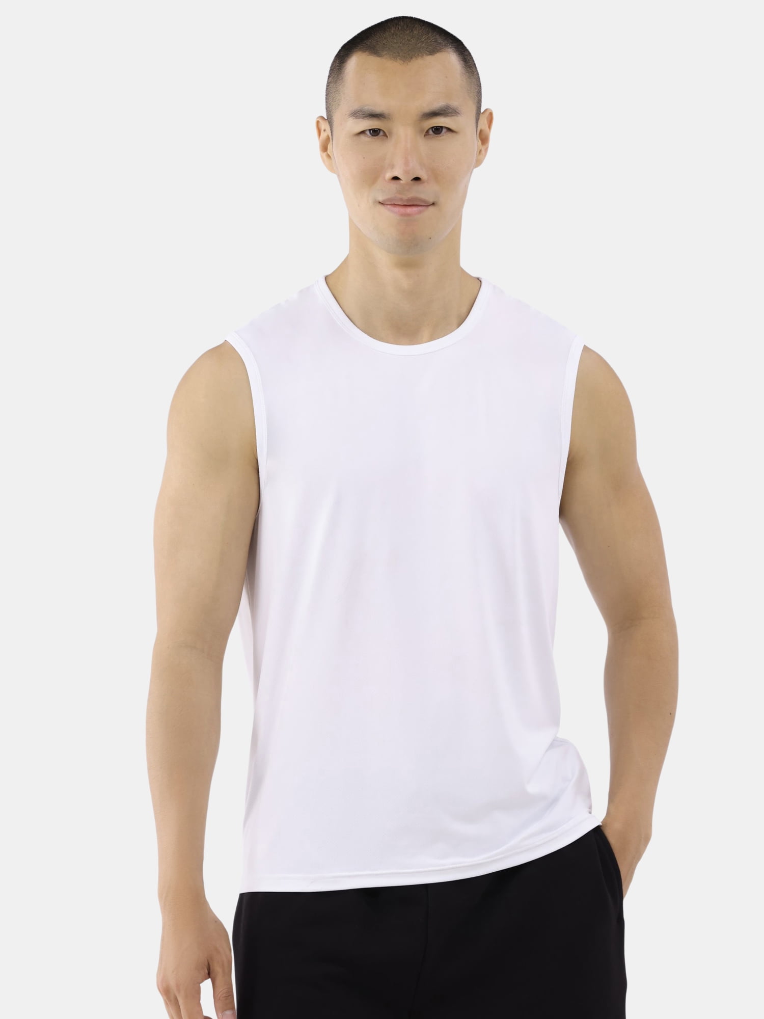 Athletic Works Men's Dry Fit Jacquard Muscle Tee, S-3XL, Comfortable ...