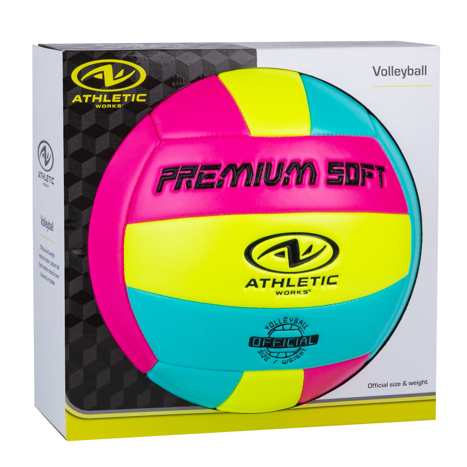 Athletic Works Multicolor Size 5 Neon Volleyball for Practice or ...