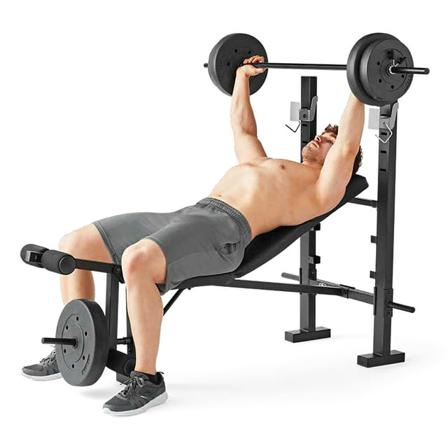 Athletic Works Standard Bench & Rack Combo with Leg Press - Walmart.com