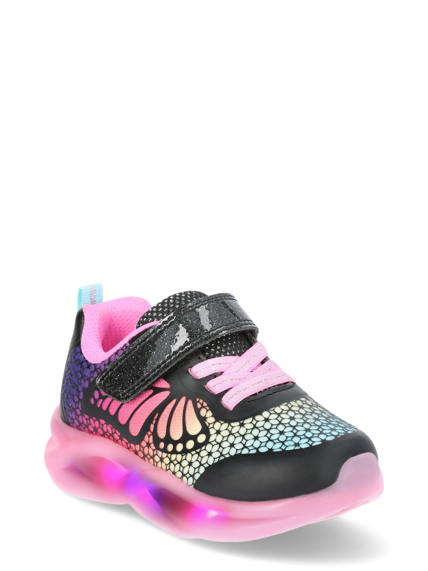Athletic Works Toddler Girl Butterfly Light Up Sneakers with On/Off ...