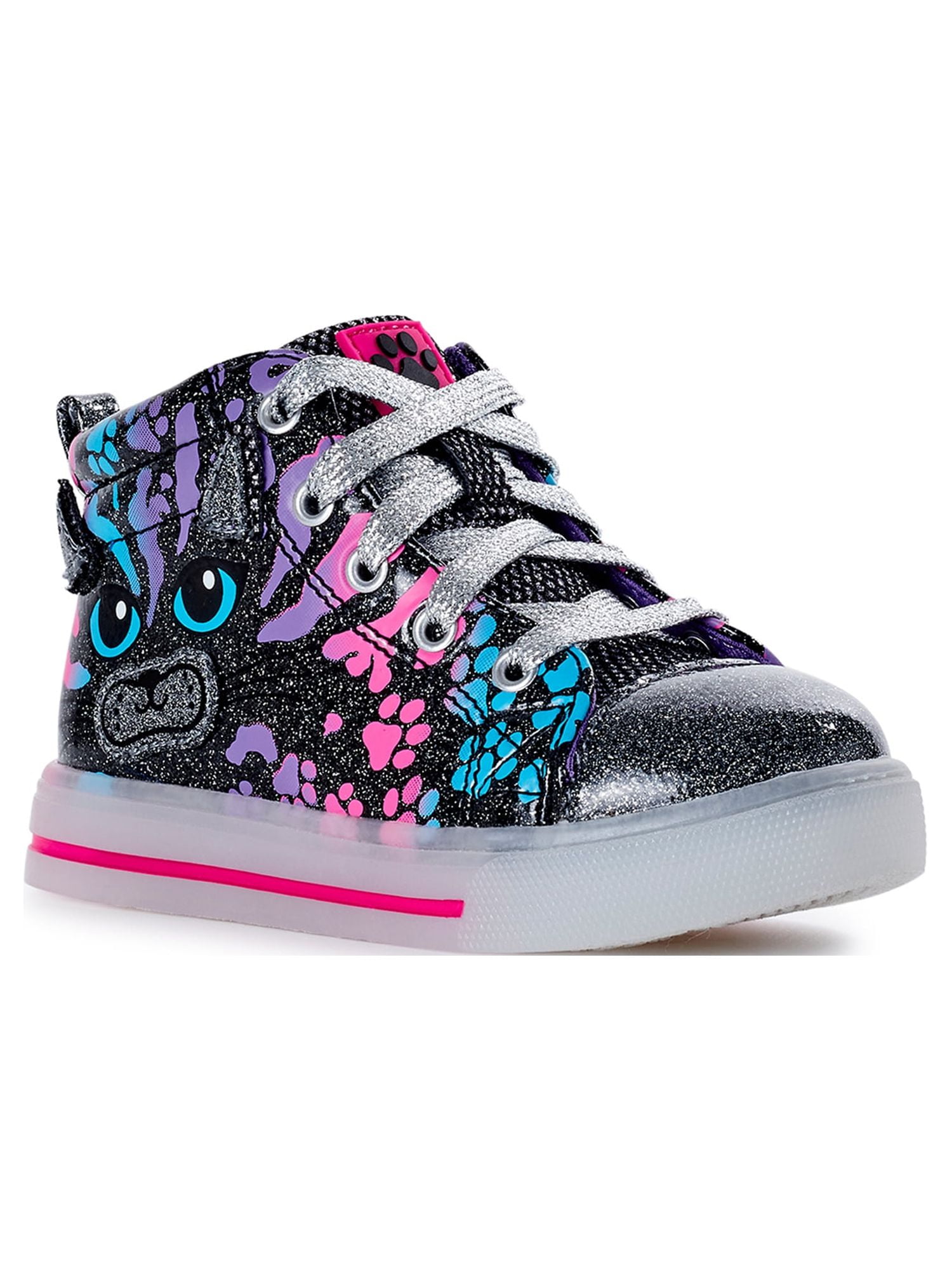 Athletic Works Toddler Girls Light-Up High Top Sneakers, Sizes 7-12 ...